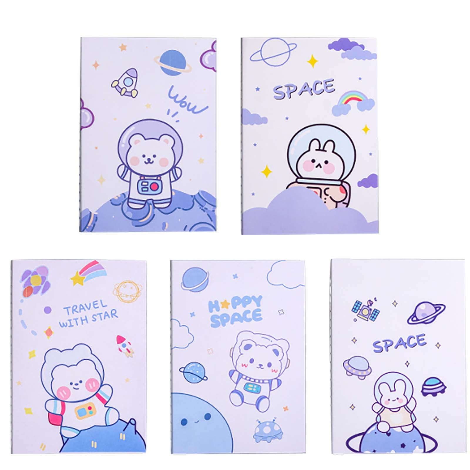 5 Pcs A5 Car Line Notebook Cute Cover Notebook 0.8Mm Ruled 30 Sheets(60 ...
