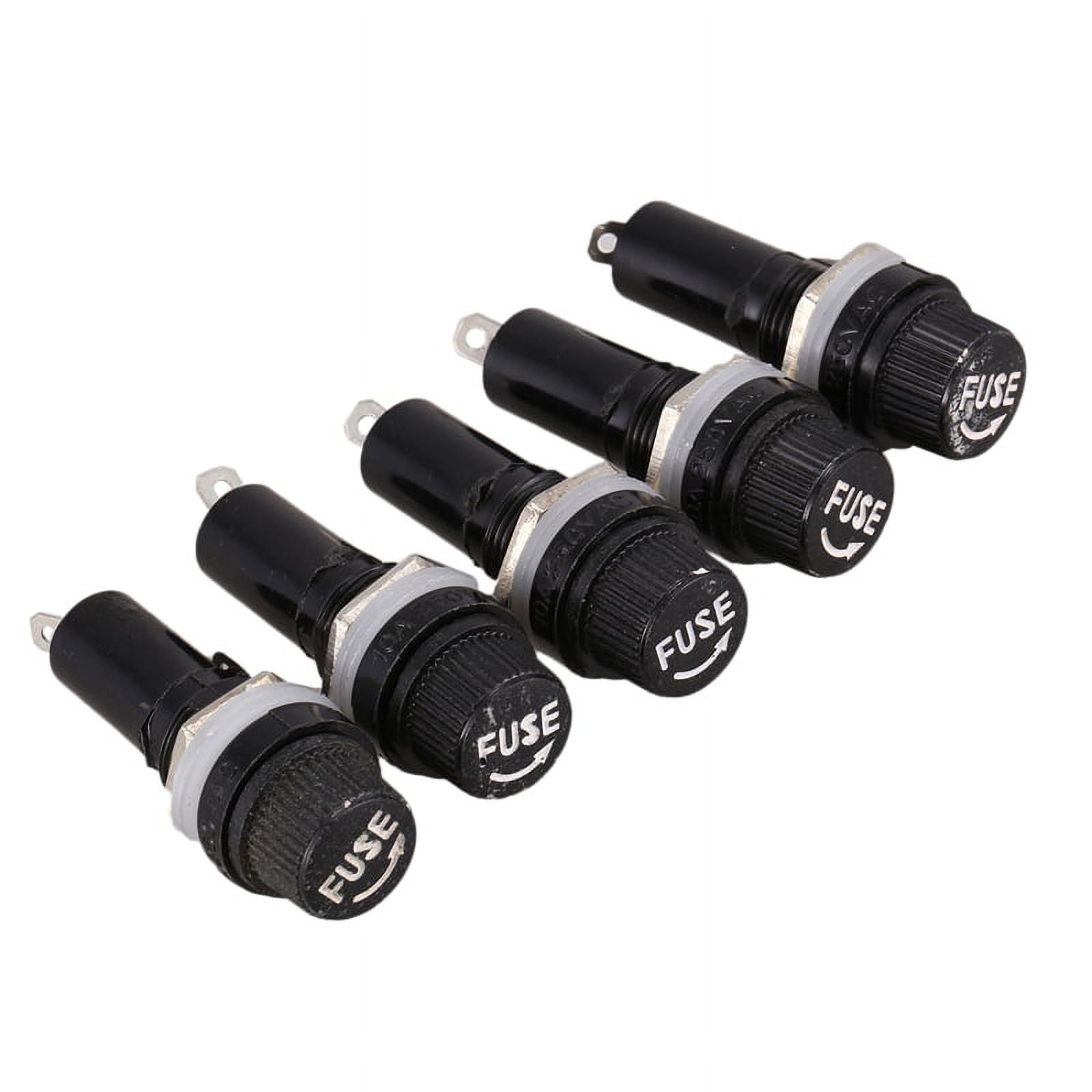 5 Pcs AC 125V 15A 6 x 30mm Panel Mount Fuse Holder - Walmart.com