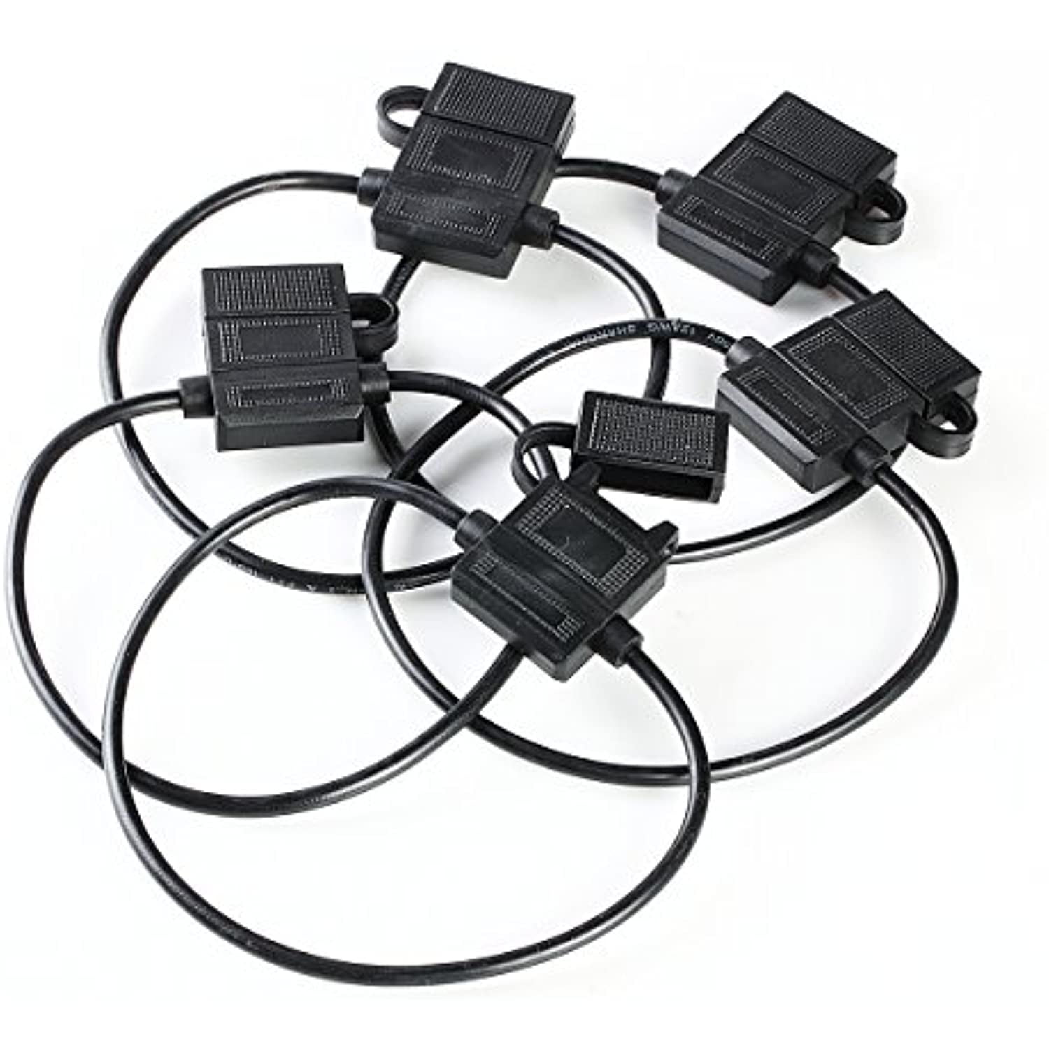 5 Pcs ATC 12 Gauge Blade Fuse Holder Inline Power 12V Black or Red ...