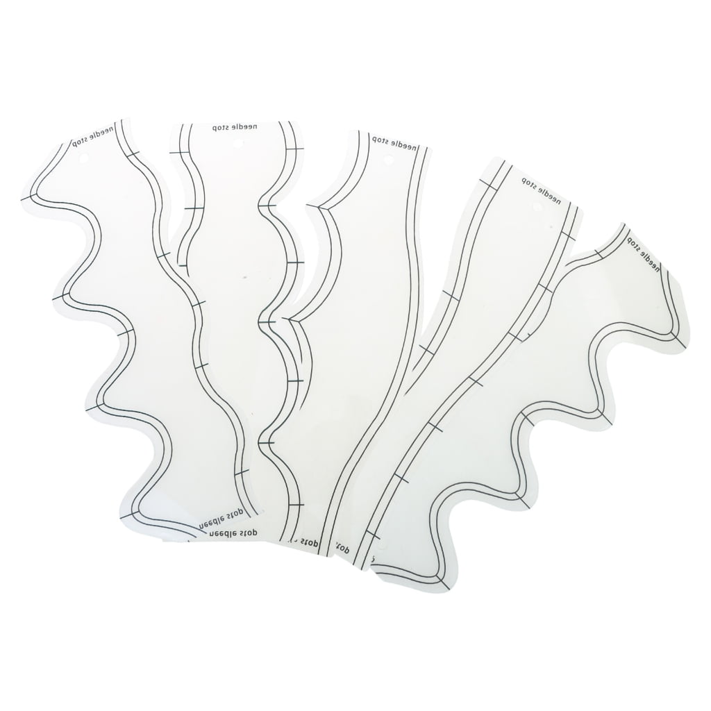 5 Pcs Acrylic Quilting Ruler Wave Edges Ruler Clear Quilting Templates ...