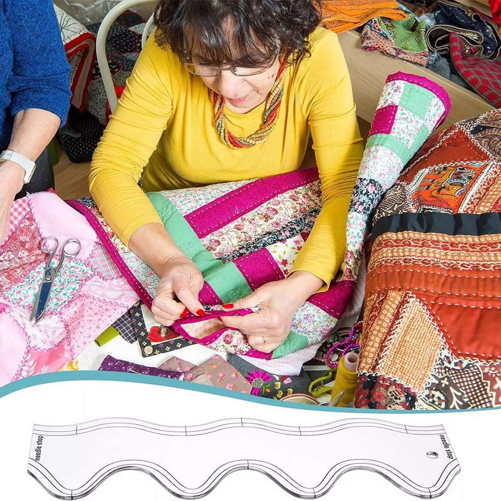 5 Pcs Acrylic Wave Ruler Quilting Stencils DIY Drawing Template Measure ...