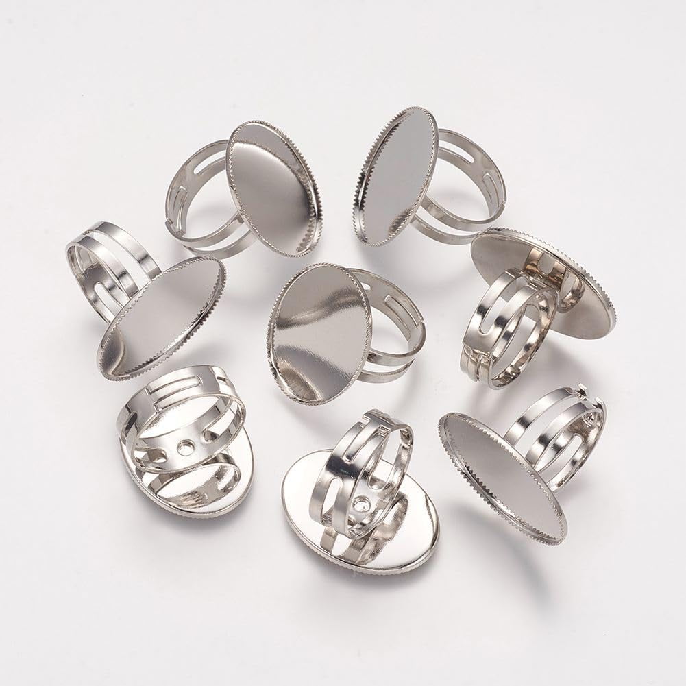 5 Pcs Adjustable Pad Ring Settings Brass Pad Ring Bases Fingerring Base ...