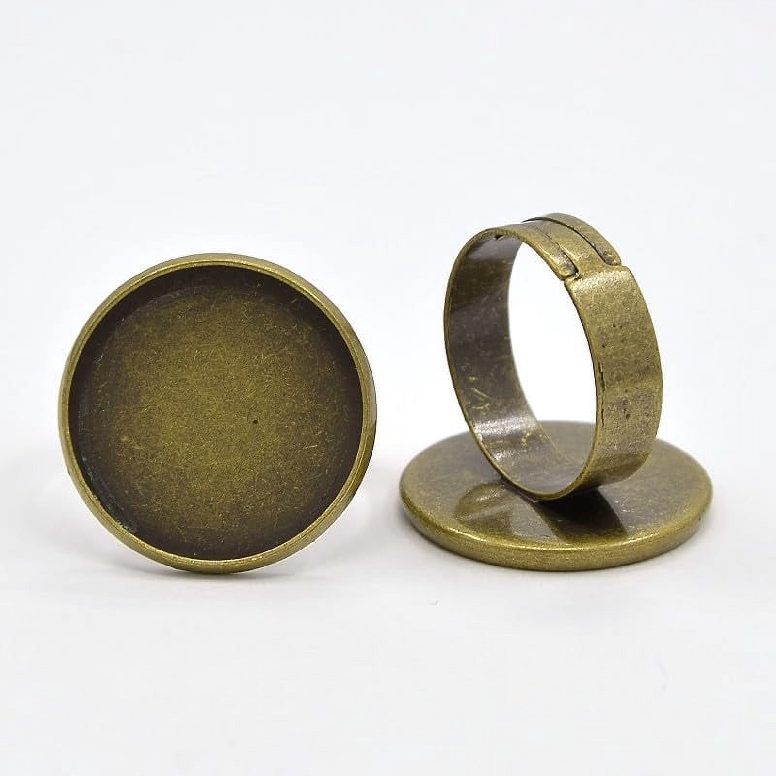 5 Pcs Adjustable Pad Ring Settings Brass Ring Blank Base Cabochon ...