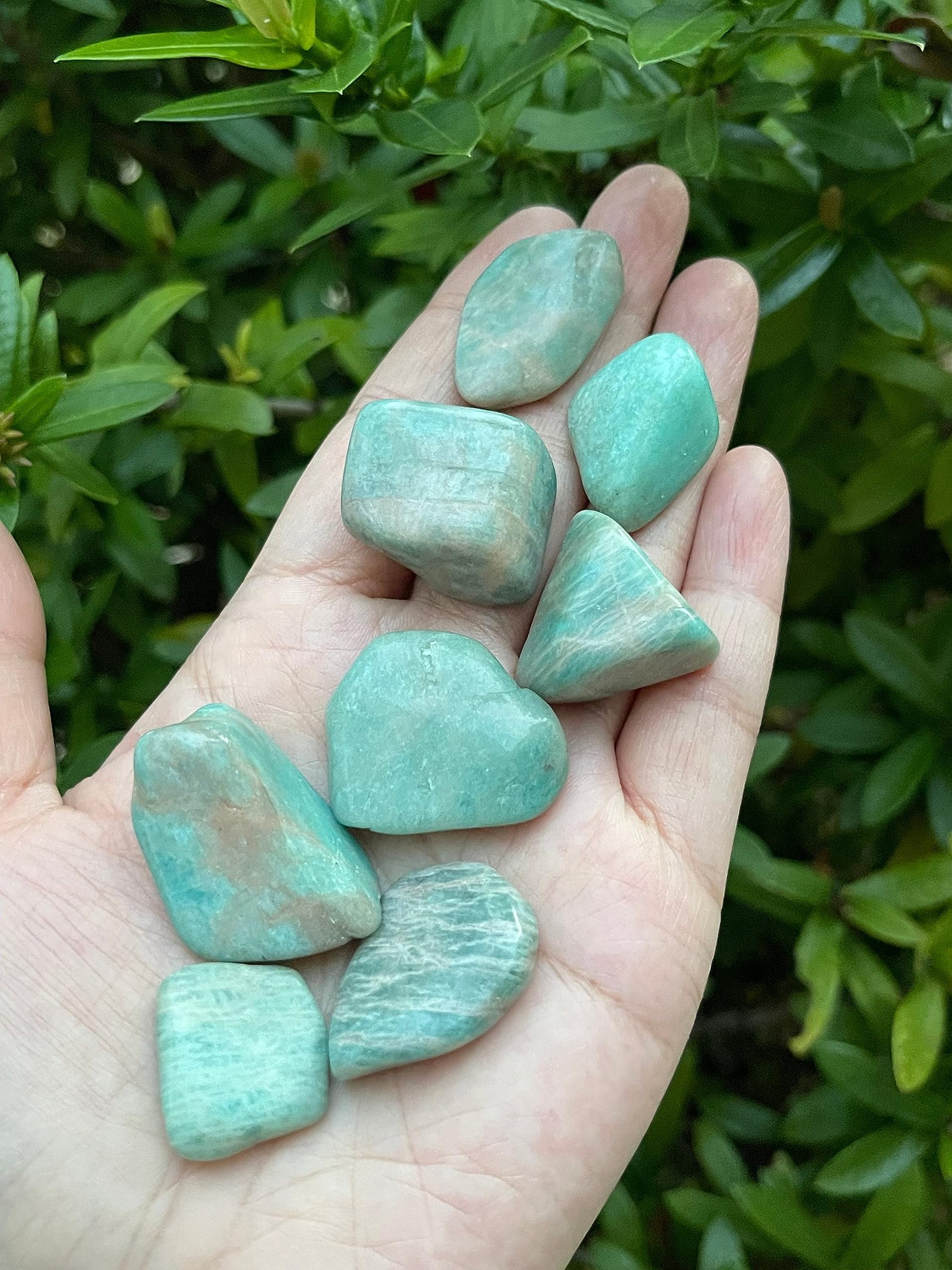 5 Pcs Amazonite Tumbled Stones, Polished Amazonite Gemstone, Amazonite Healing Crystals ...