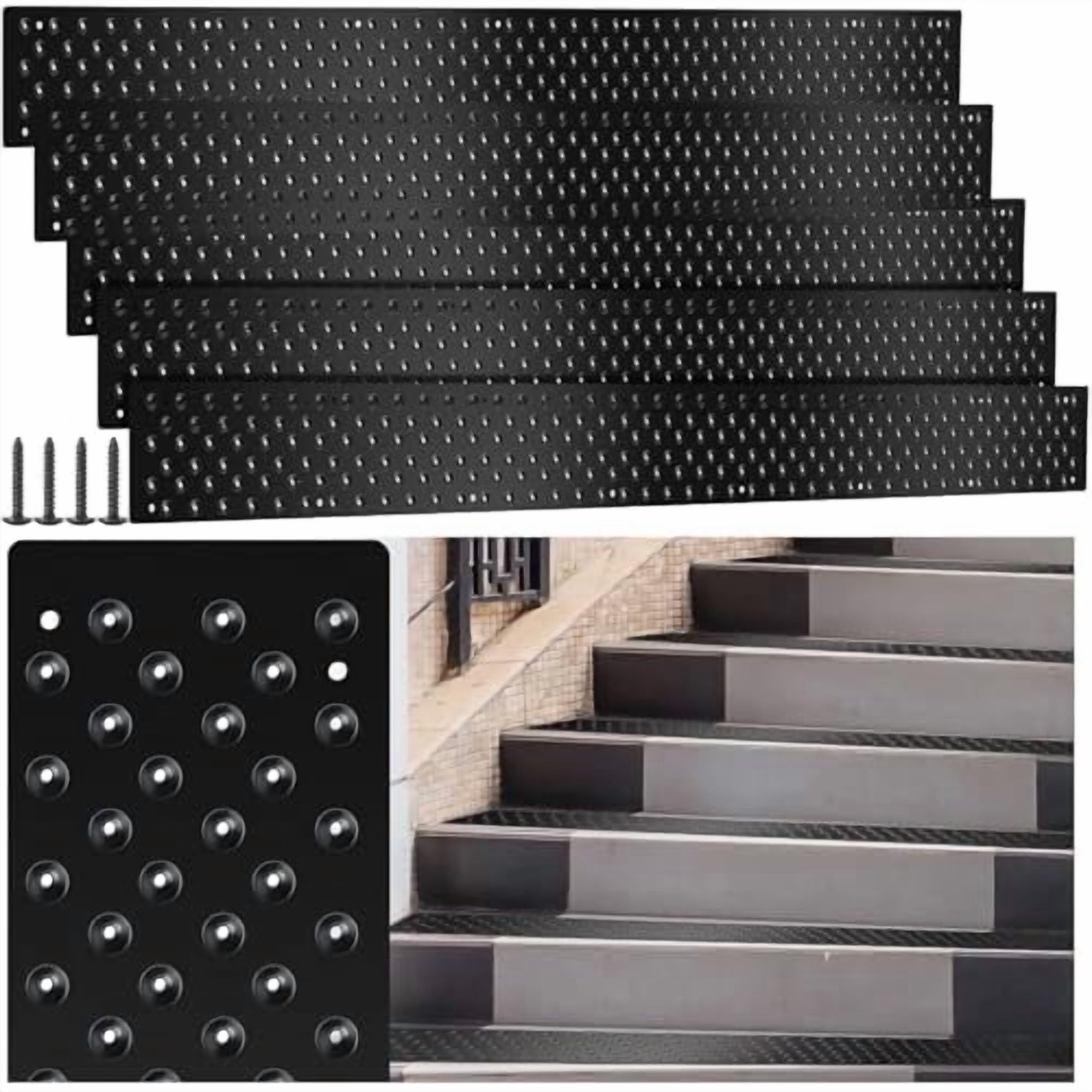 5 Pcs Anti Slip Stair Treads 48 x 3.75 Inches Aluminum Non Slip Stair ...