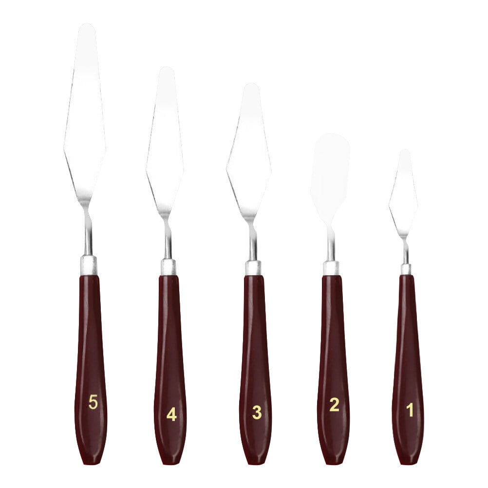 HOMEMAXS 5 Pcs Art Oil Painting Spatulas Stainless Steel Color Mixing ...