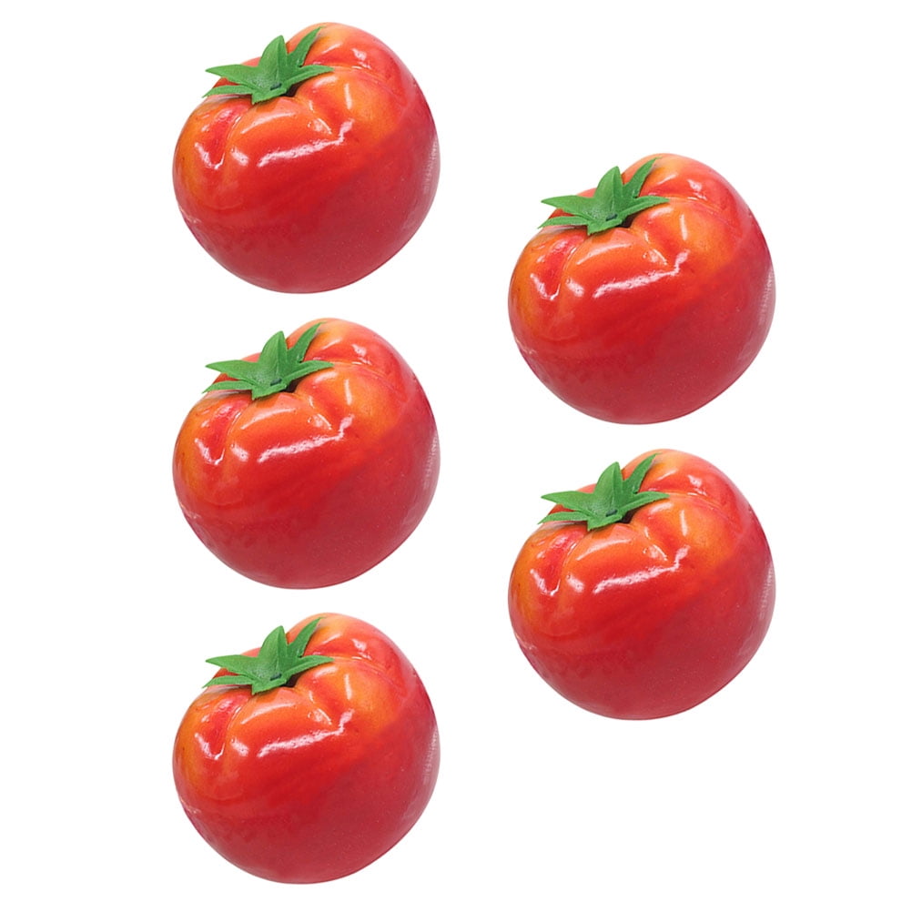 5 Pcs Artificial Faux Tomato Imitation Home Decor Tomatoes Foam Fruit ...