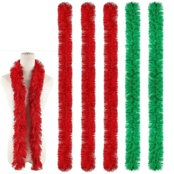 5 Pcs Artificial Feather Boas 5 Ft Long Fluffy Boas Colorful Stage ...