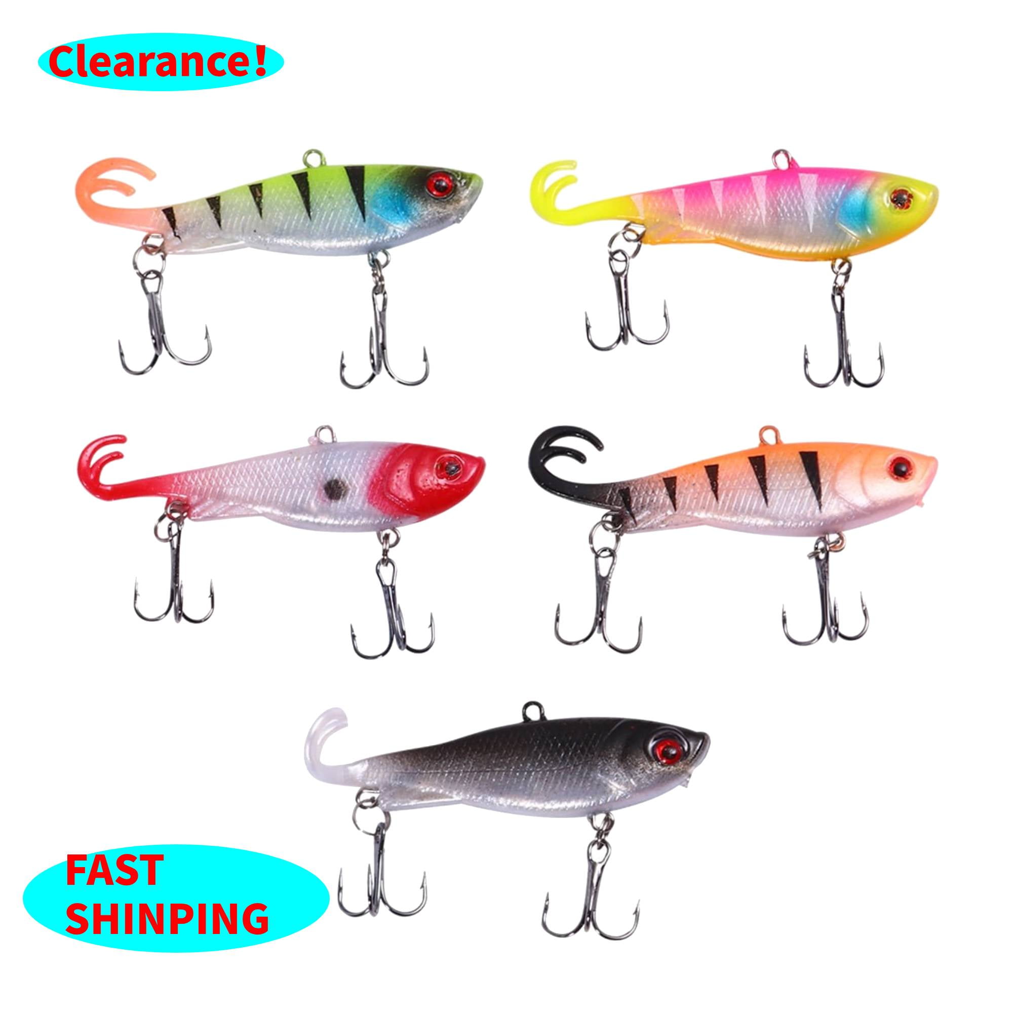 Bestonzon 5 Pcs Artificial Fishing Lures, Ice Fishing Bait, ABS and ...