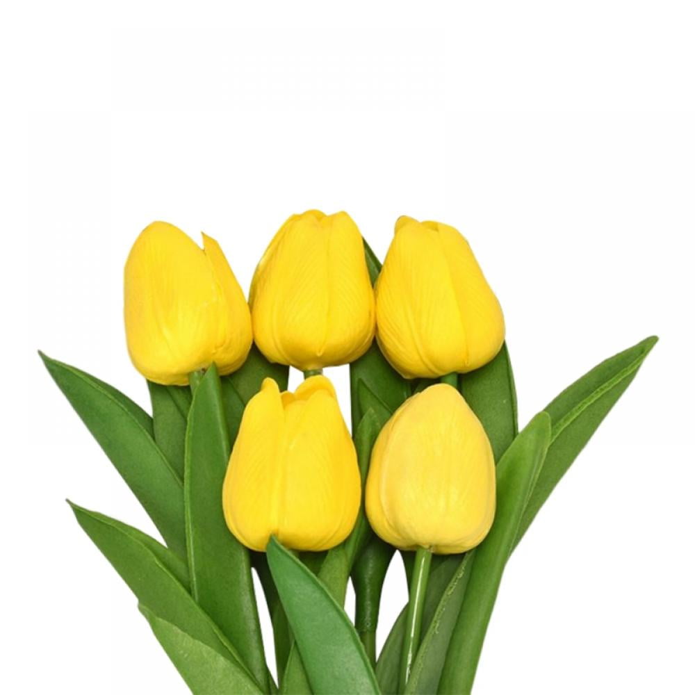 5pcs Artificial Tulips Real Touch Fake Flowers Artificial Tulips ...