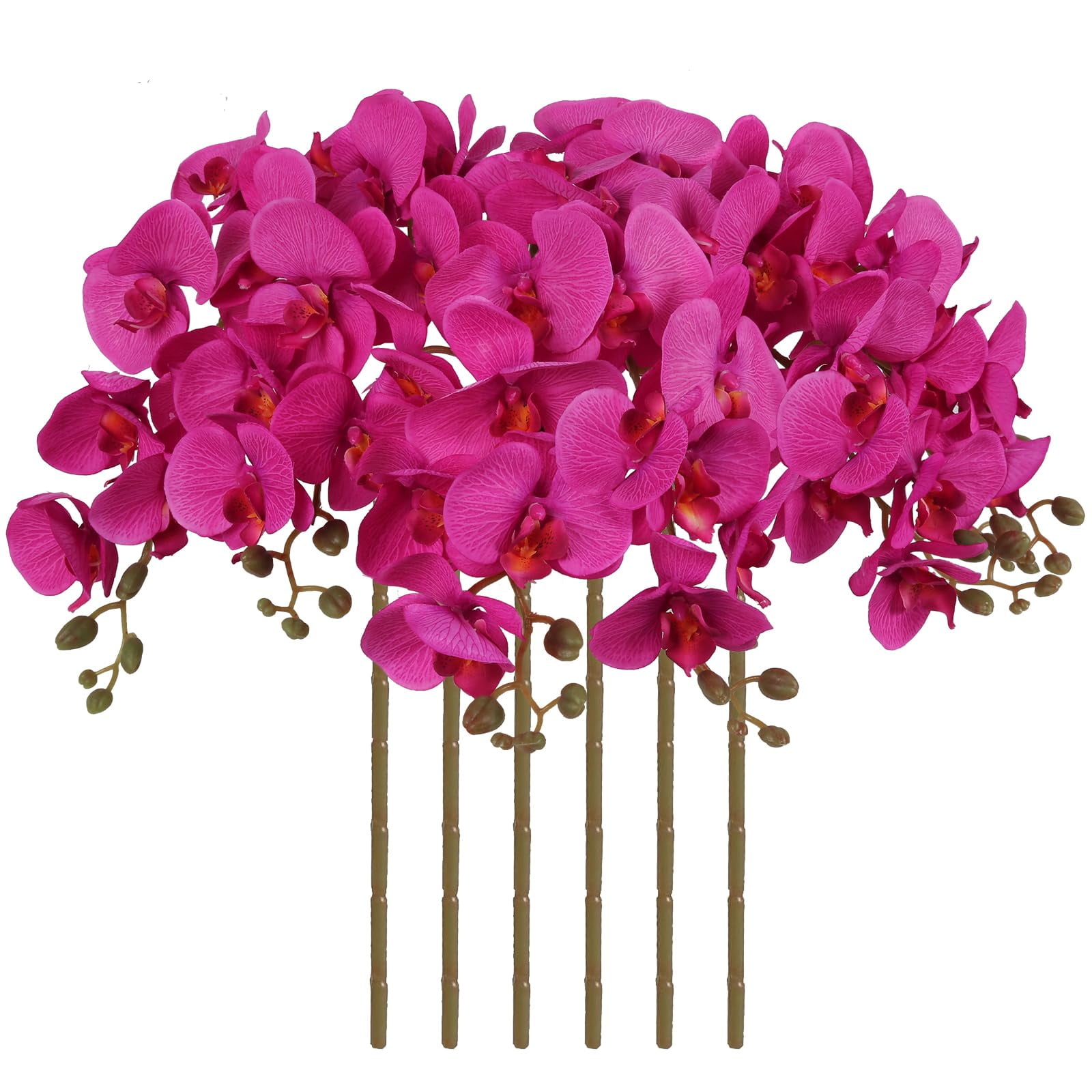5 Pcs Artificial Orchid Flower 8 Large Petals Realistic Velvet Faux ...