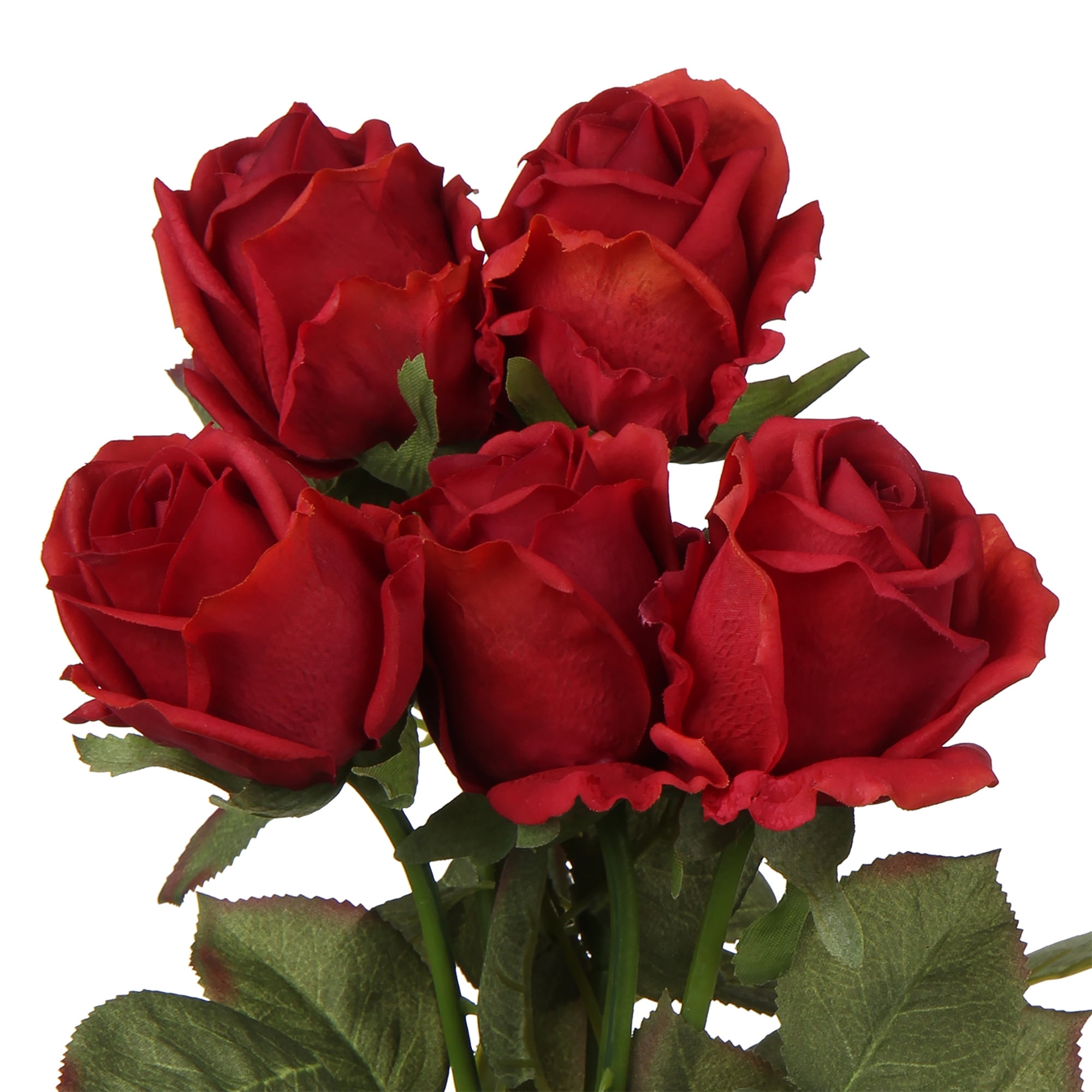 5 Pcs Artificial Roses Flowers 24" Real Touch Silk Roses Bouquet Long ...