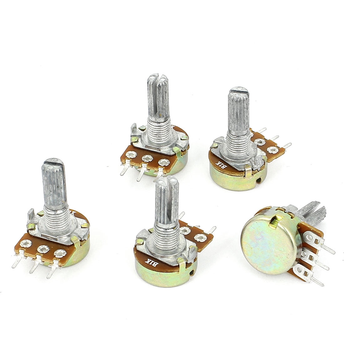 5 Pcs B1K 1K Ohm 3 Terminals Rotary Audio B Type Potentiometer Pot ...