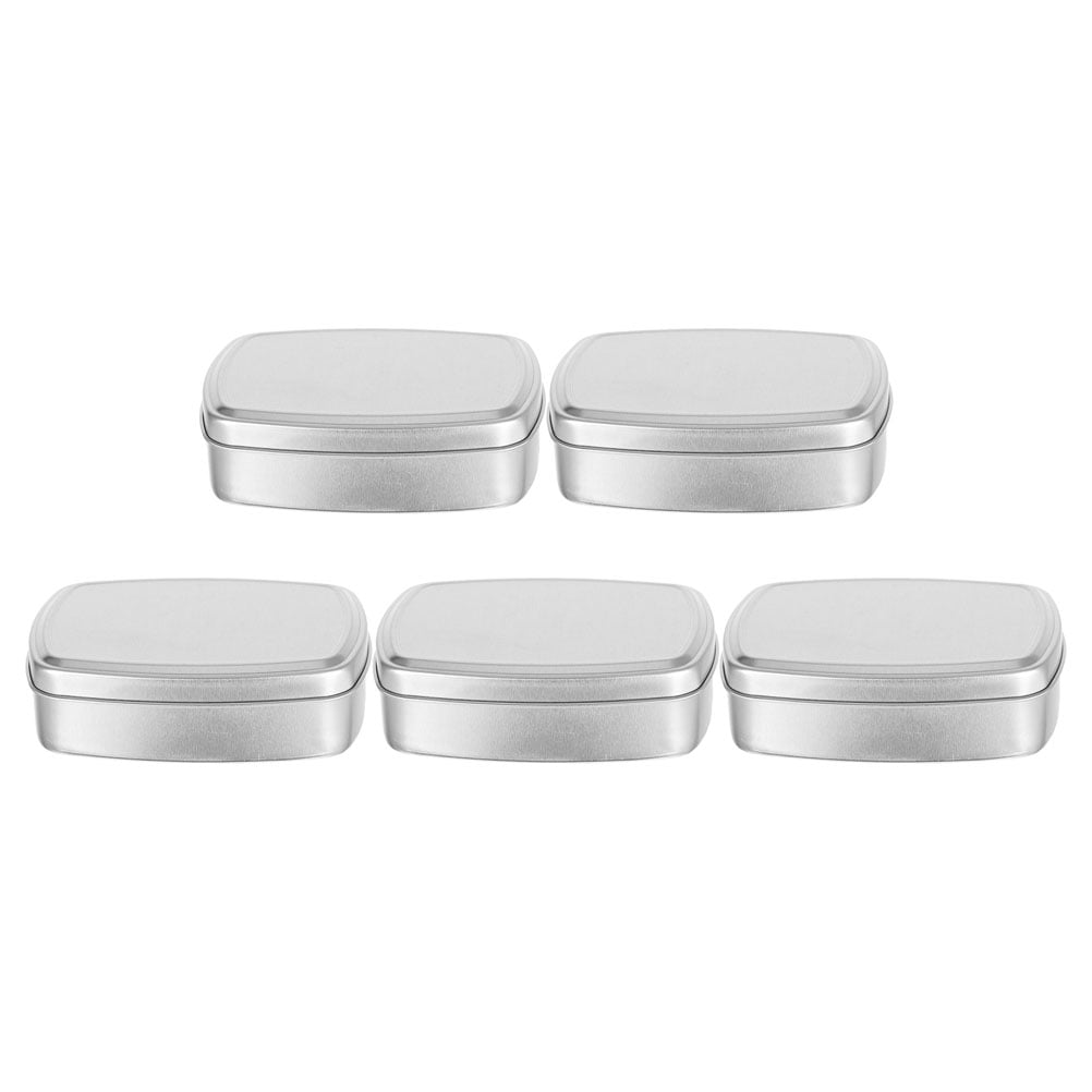 5 Pcs Balm Box Storage Cans With Lid Refillable Metal Container Candy ...