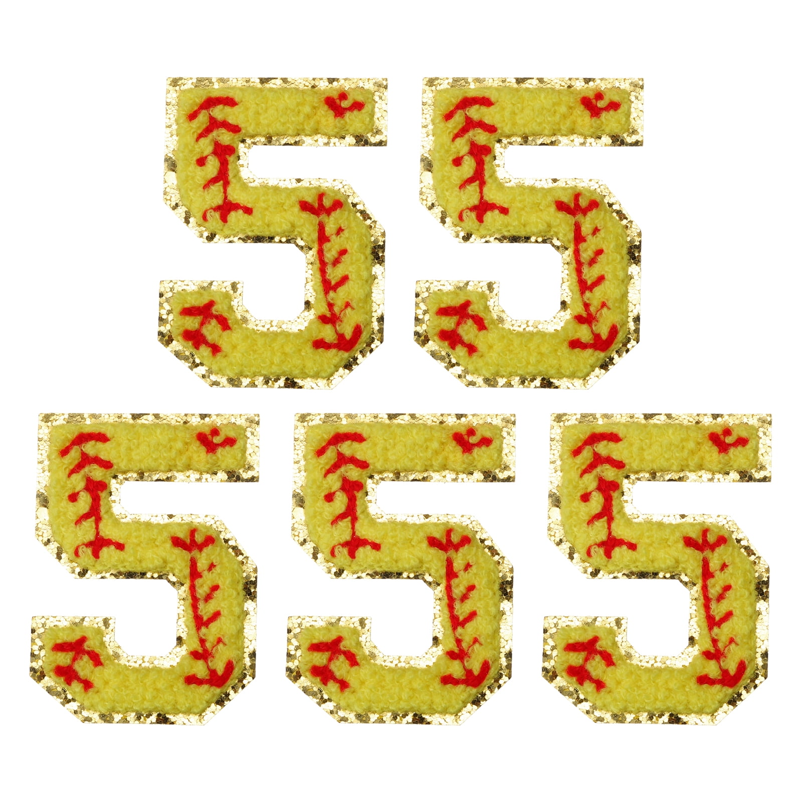 5 Pcs Baseball Number Patches Iron on, 2.76