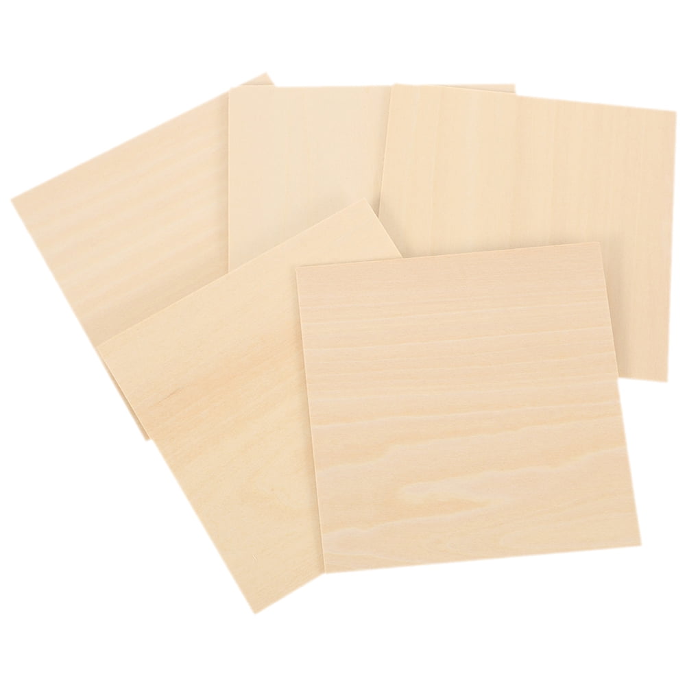 5 Pcs Basswood Planks Wood Wooden Plates Unfinished Wood Board Planks ...