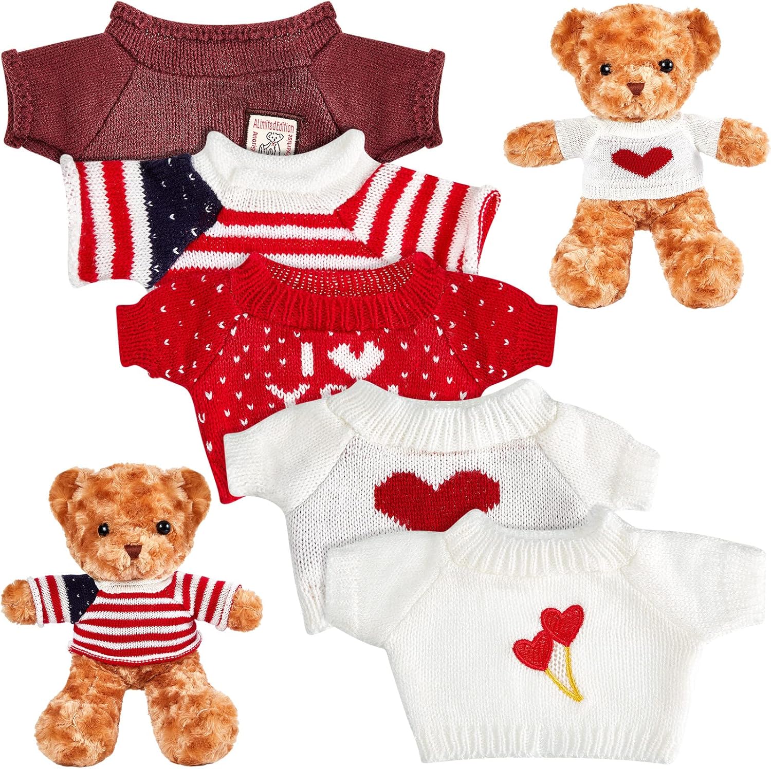 5 Pcs Bear Doll Clothes Stuffed Animal Clothing Accessories Cotton ...
