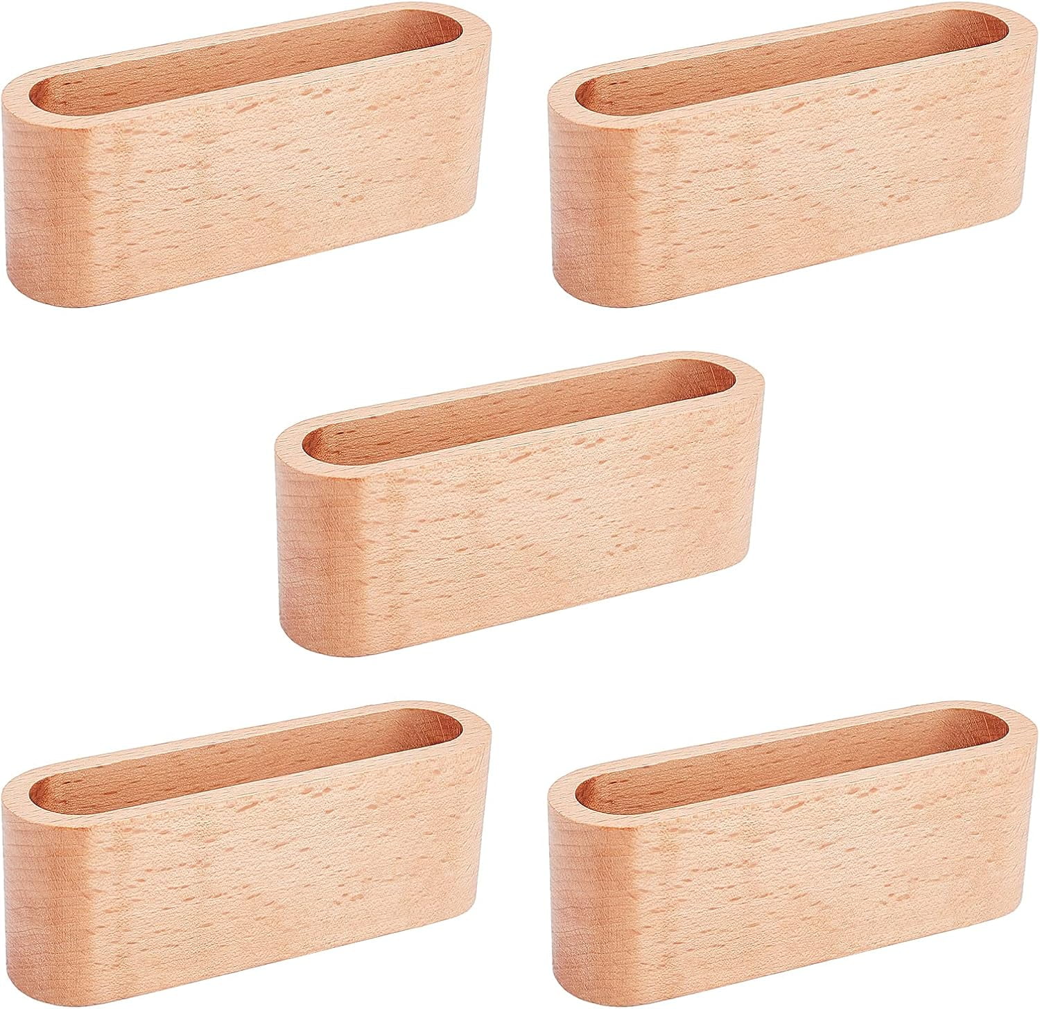 5 Pcs Beech Wood Business Cardcase 4.3x1.2x1.6 Inch Wood Business Card ...