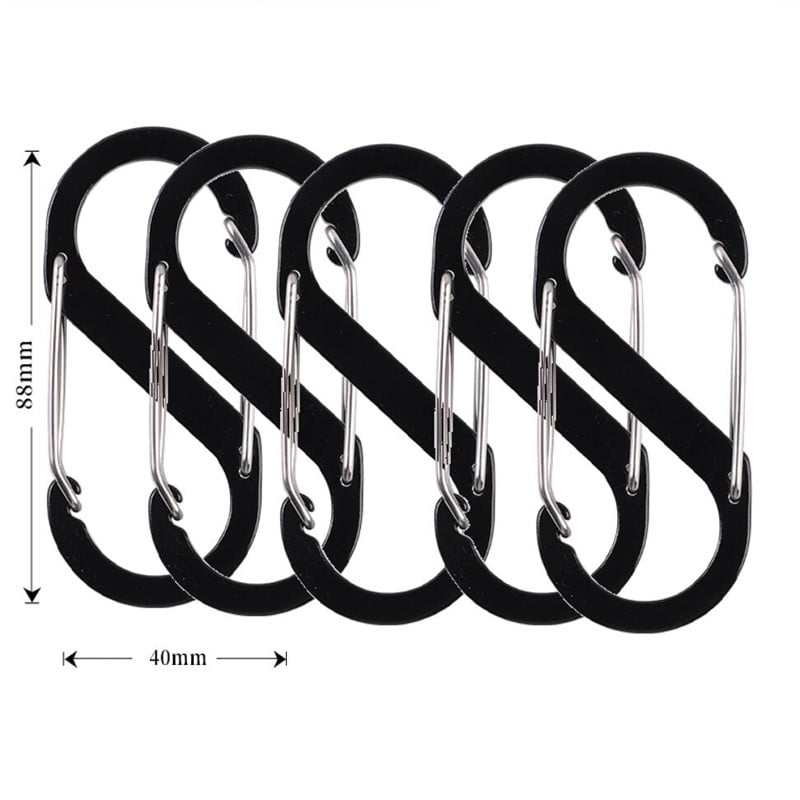 5 Pcs Big Stainless Steel S Type Carabiner with Lock Large Size ...