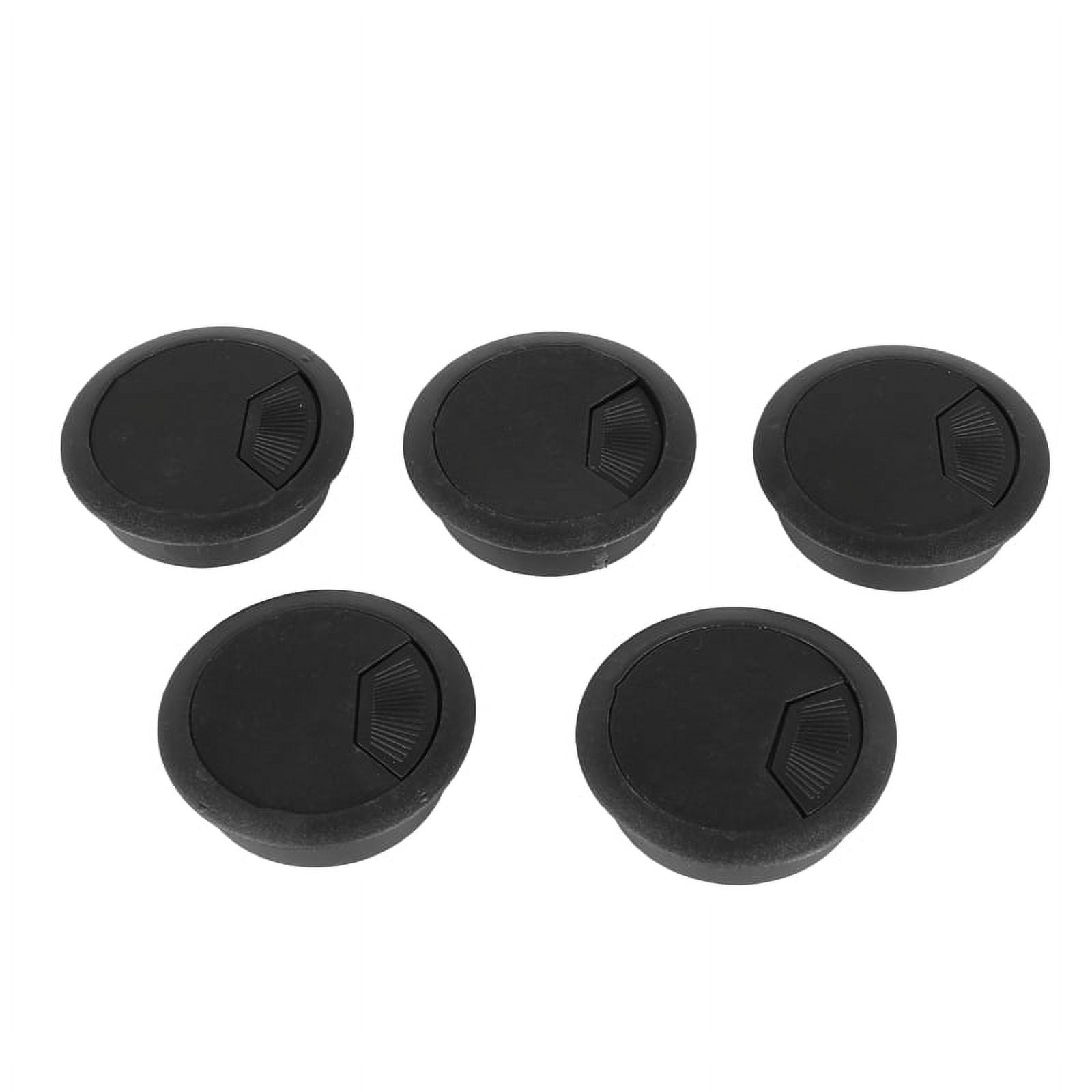 5 Pcs Black 70mm Dia Round Plastic Cable Hole Covers for Computer Desk ...