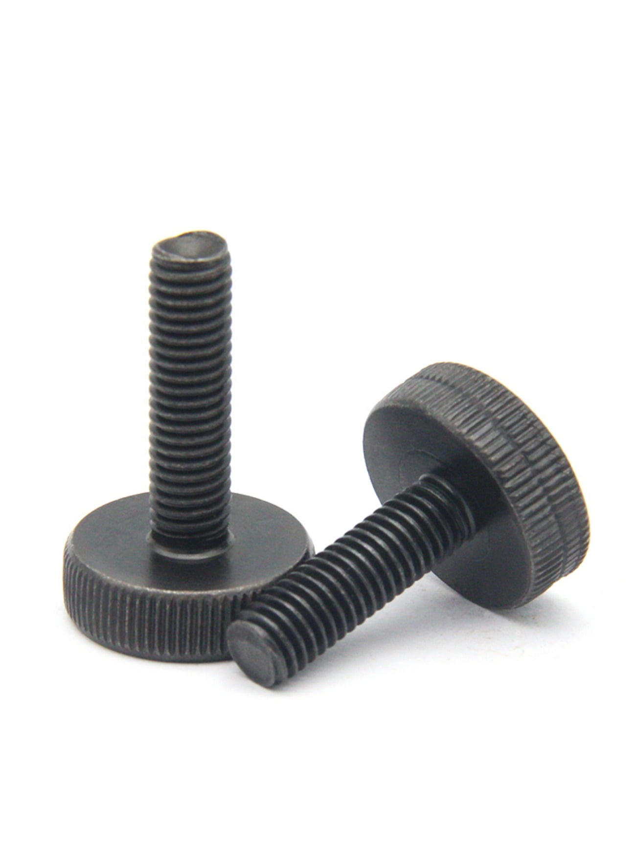5 Pcs Black Flat Head Knurled Hand-Tight Adjustment Screws M8x10mm ...