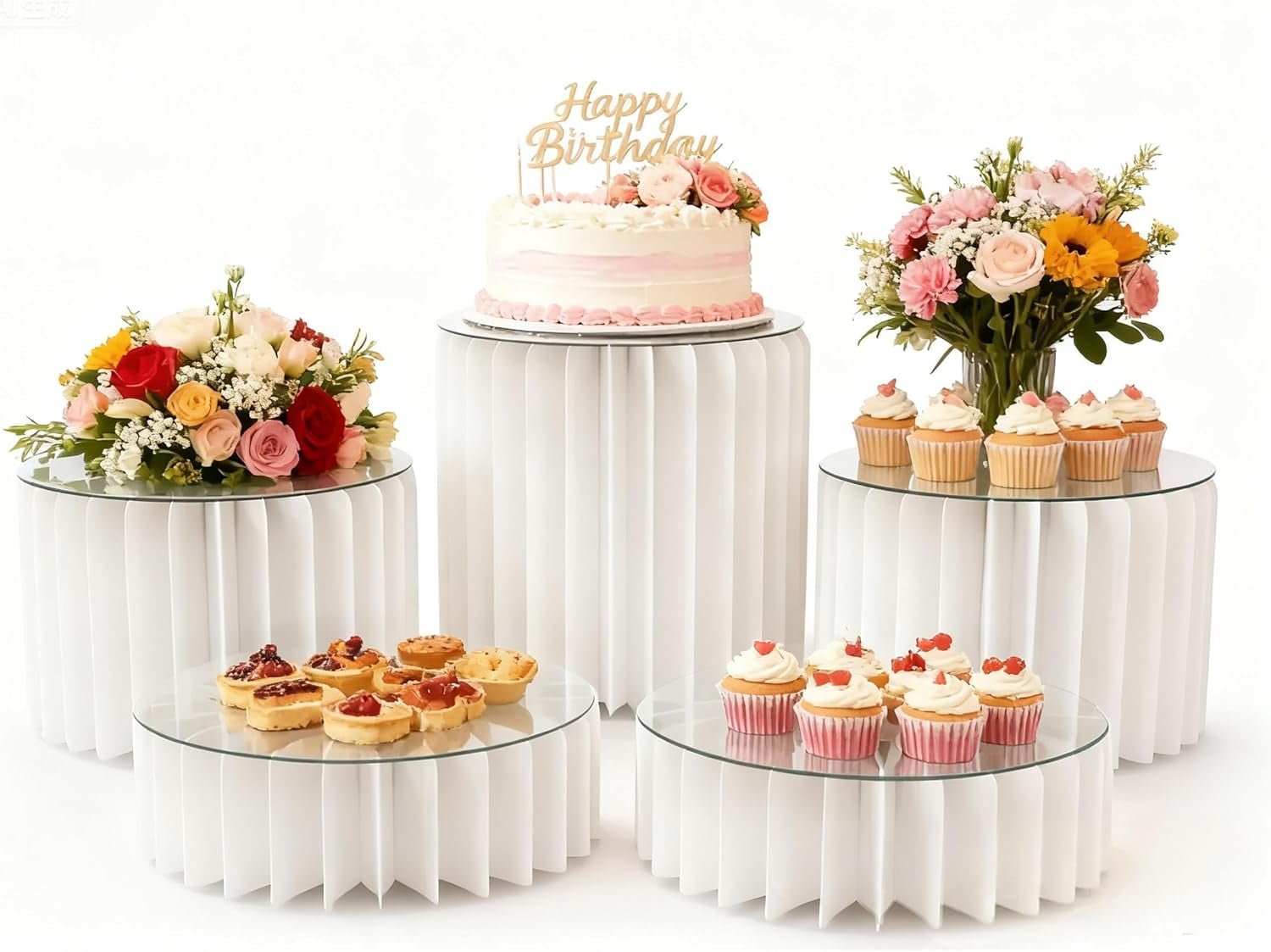 5 Pcs Buffet Risers Food Display Risers for Party Buffet Table, Dessert ...