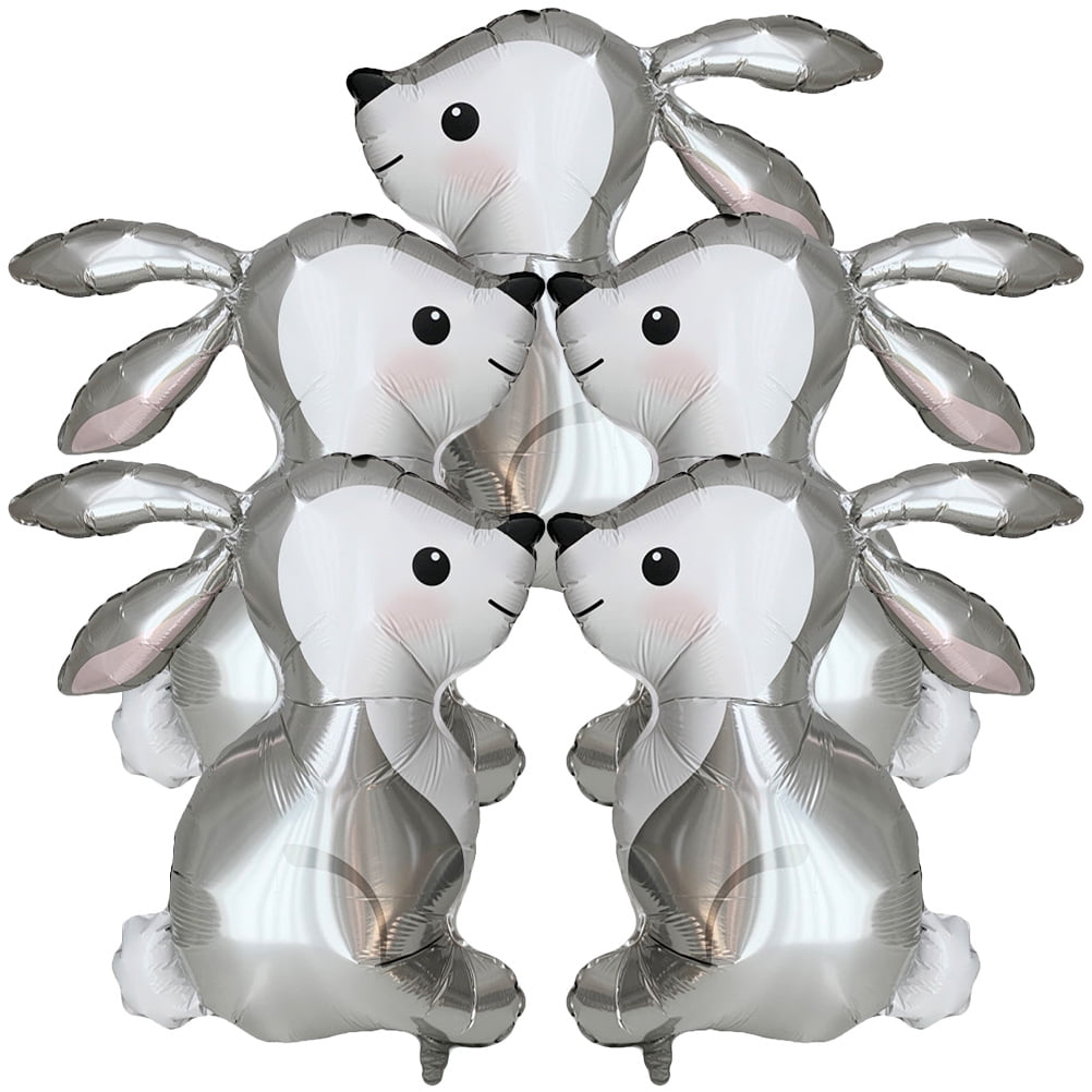 5 Pcs Bunny Balloon Decor Easter Rabbit Balloon Woodland Balloons ...