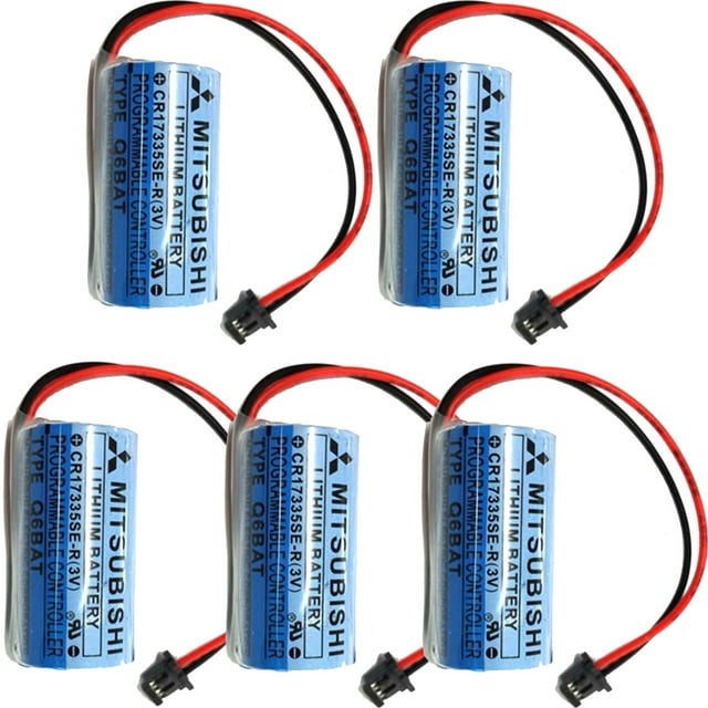5 Pcs CR17335SE-R 3V 1800mAh Q6BAT PLC Battery For Mitsubishi QNS FANUC ...