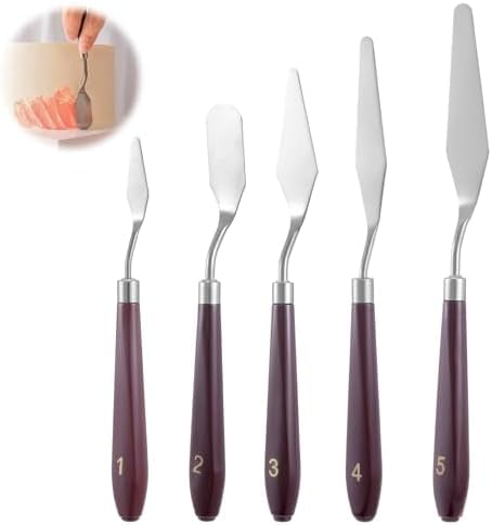 5 Pcs Cake Cream Spatula, Stainless Steel Cake Apatula Palette Knife ...