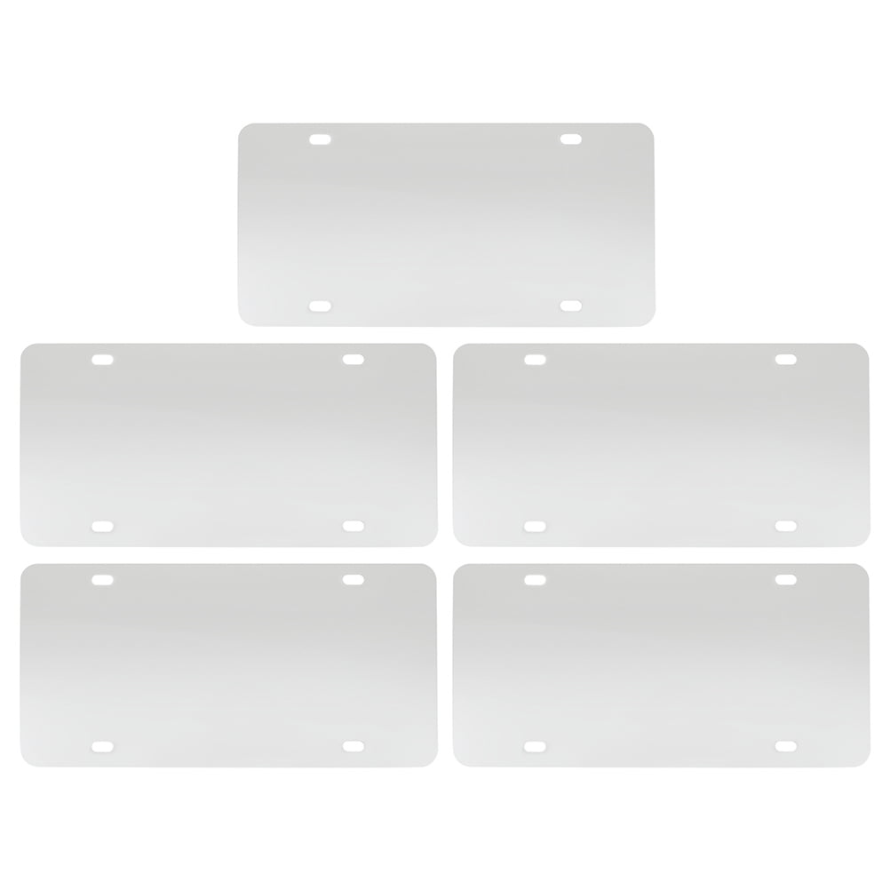 5 Pcs Car License Plate DIY Heat Thermal Transfer Tag Sublimation White ...