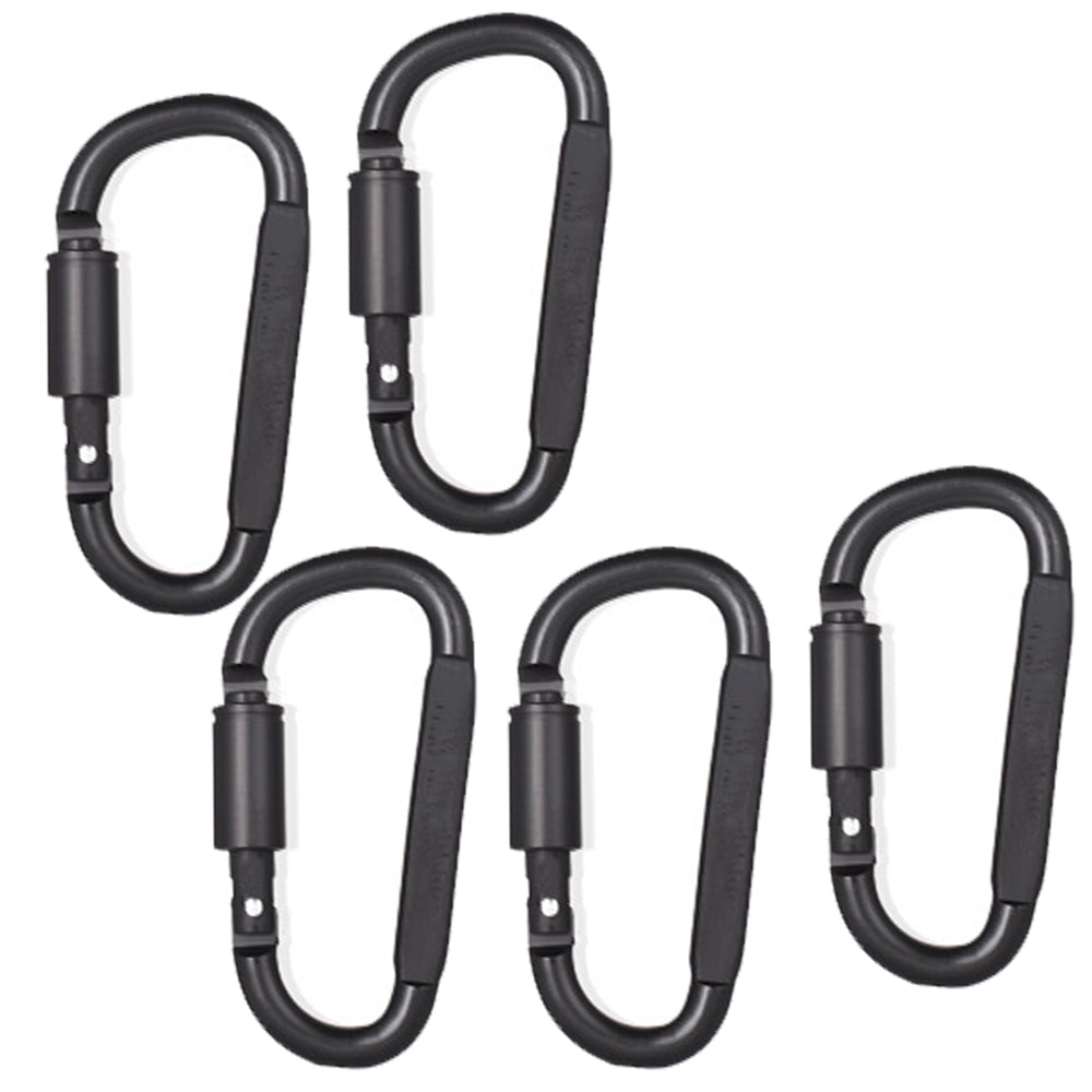 5 Pcs Carabiner Clip Aluminum D-Ring Locking Durable Strong and Light ...