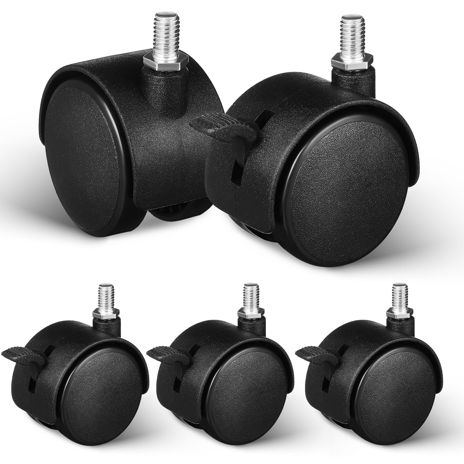 5 Pcs Casters For Furniture Legs Caster Wheels Attachable Wheels Chair ...