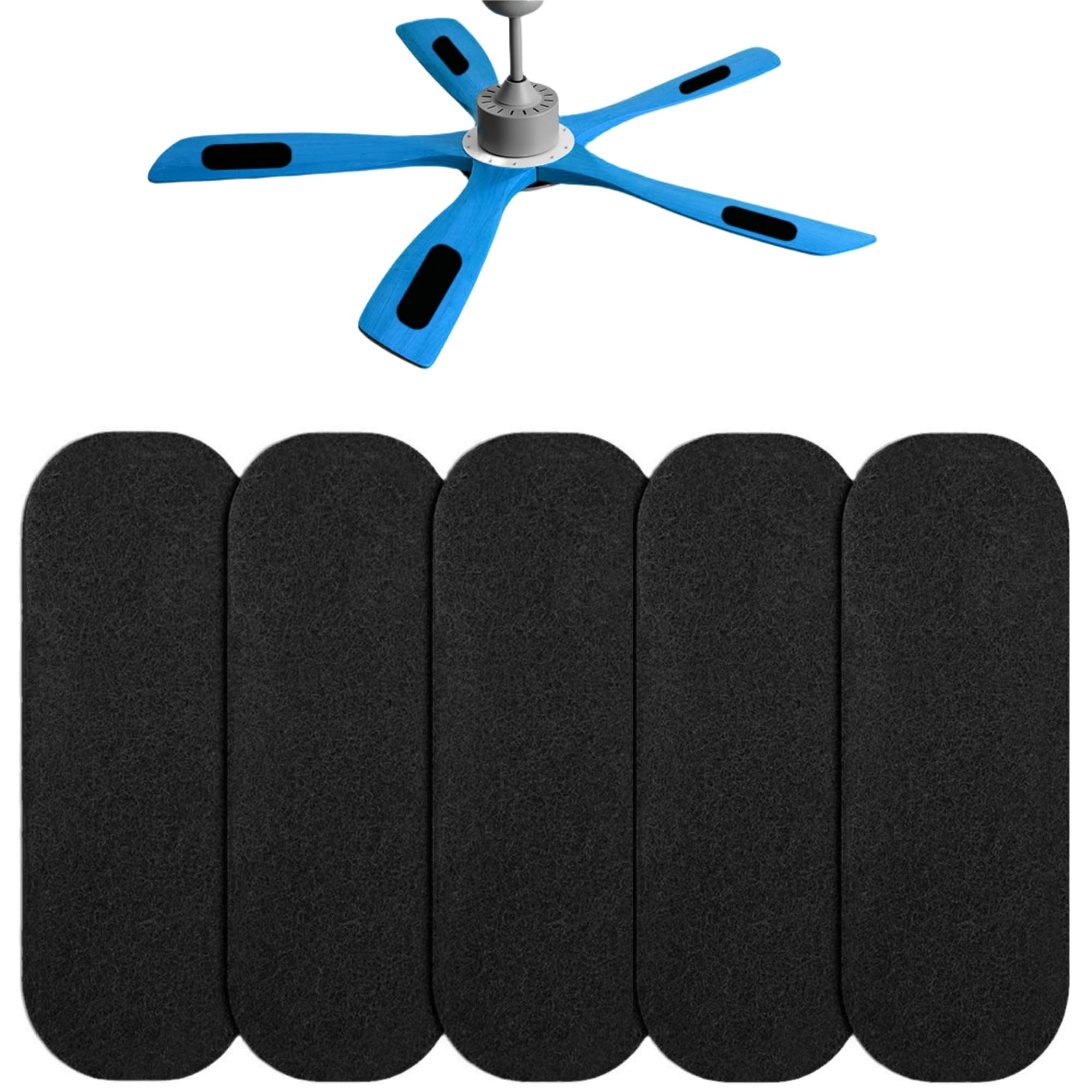 5 Pcs Ceiling Fan Filters for Blades, Self Adhensive Activated Carbon ...