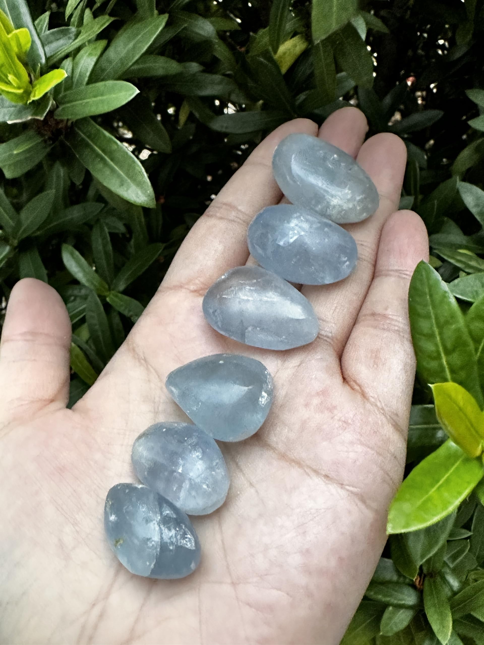 5 Pcs Celestite Tumbled Stones, Polished Natural Celestite Gemstone ...