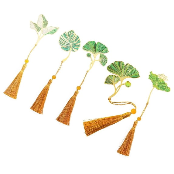5 Pcs Chinese Style Bookmarks Page Markers Reading Bookmarkers Leaf ...