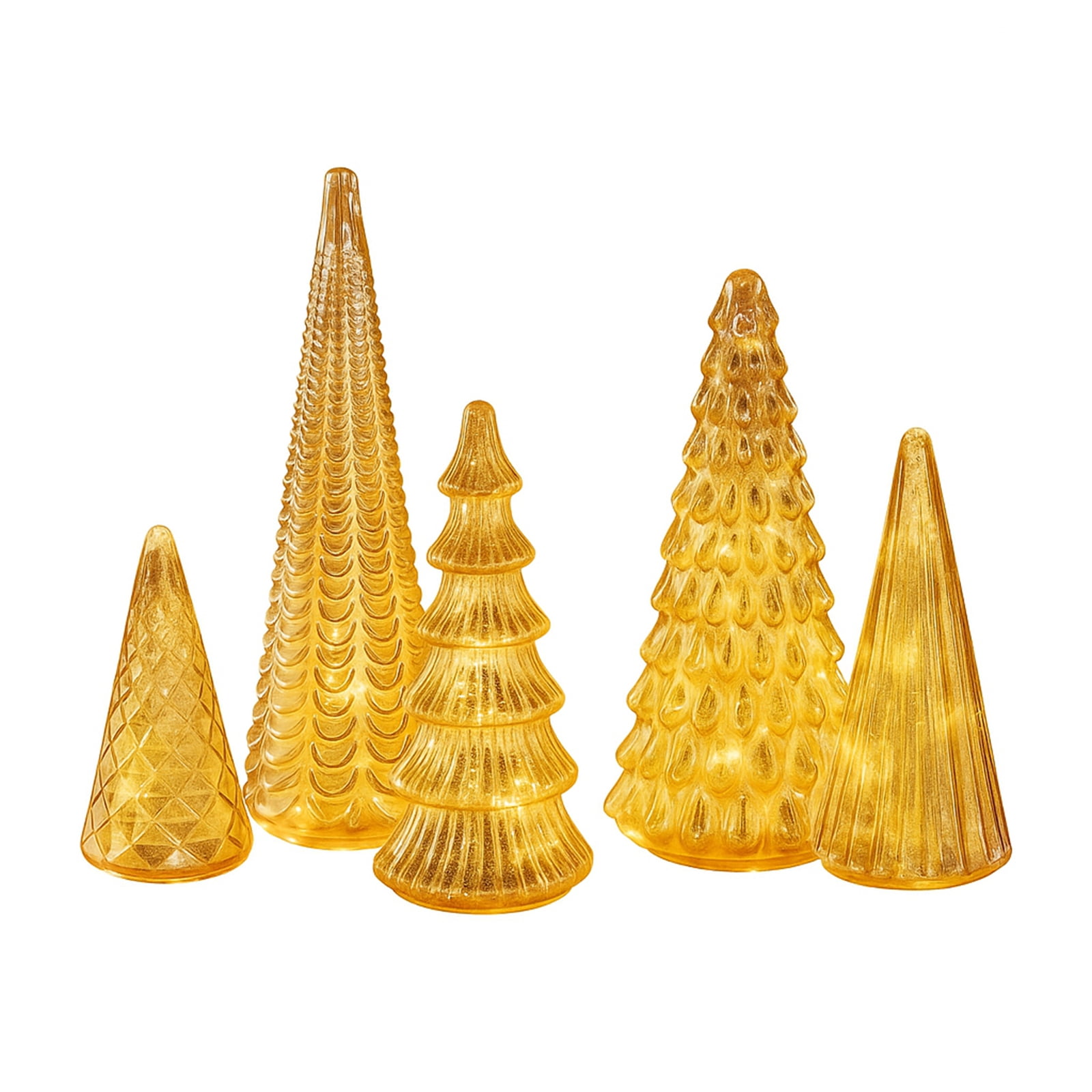5 Pcs Christmas Tree LED Light Tabletop Ornaments, Festival Illuminated ...