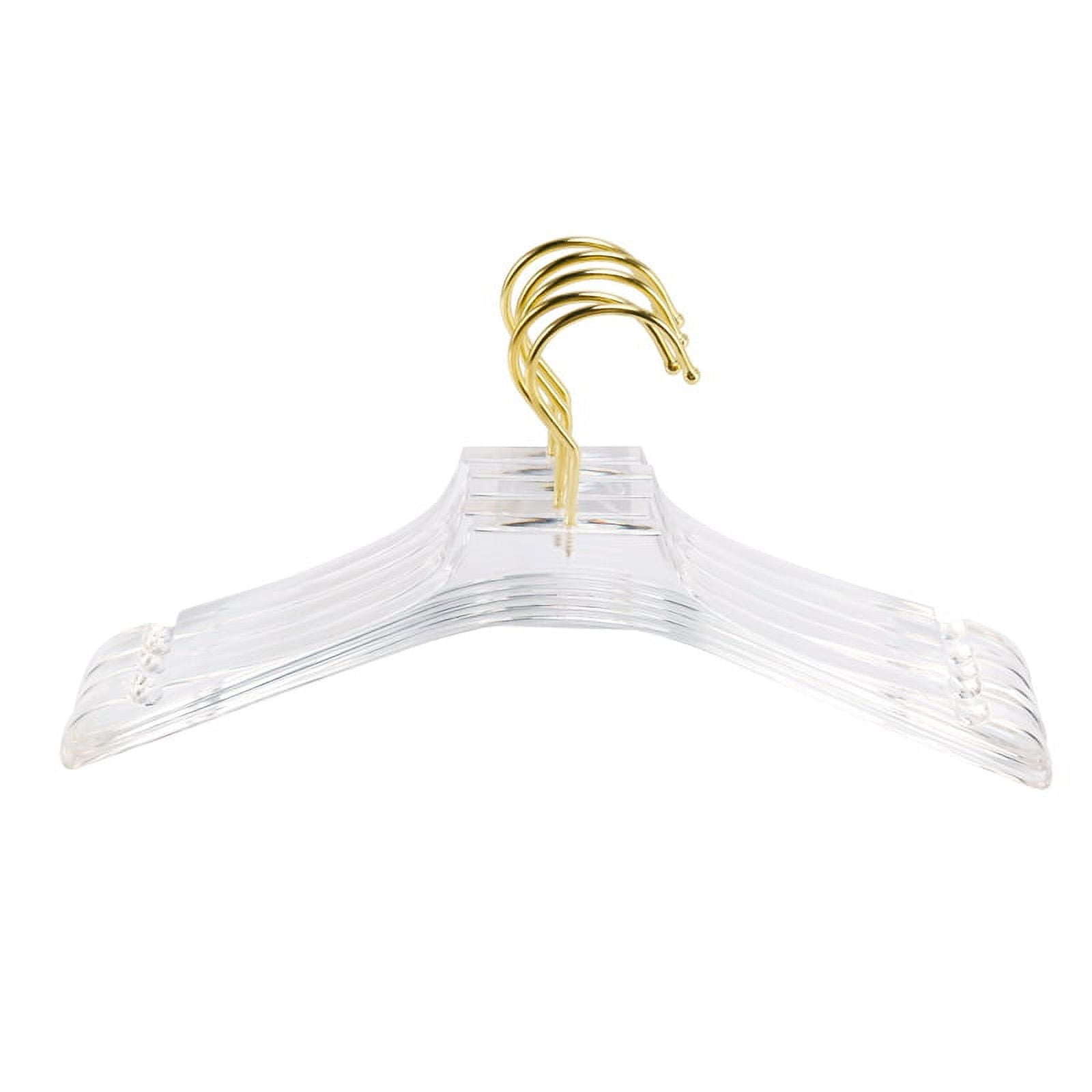 5 Pcs Clear Acrylic Clothes Hanger with , Transparent Shirts Dress ...