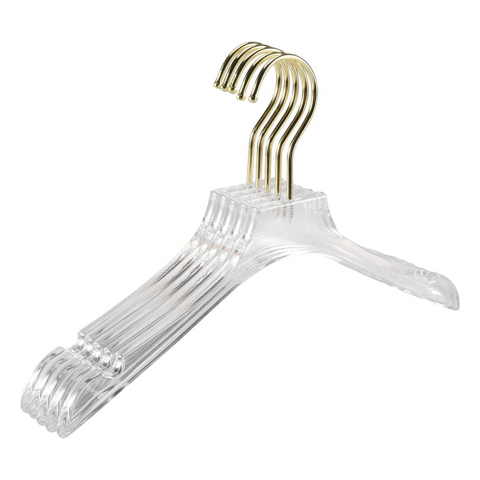 5 Pcs Clear Clothes Hangers with , Transparent Shirts Dress Coat Hanger ...