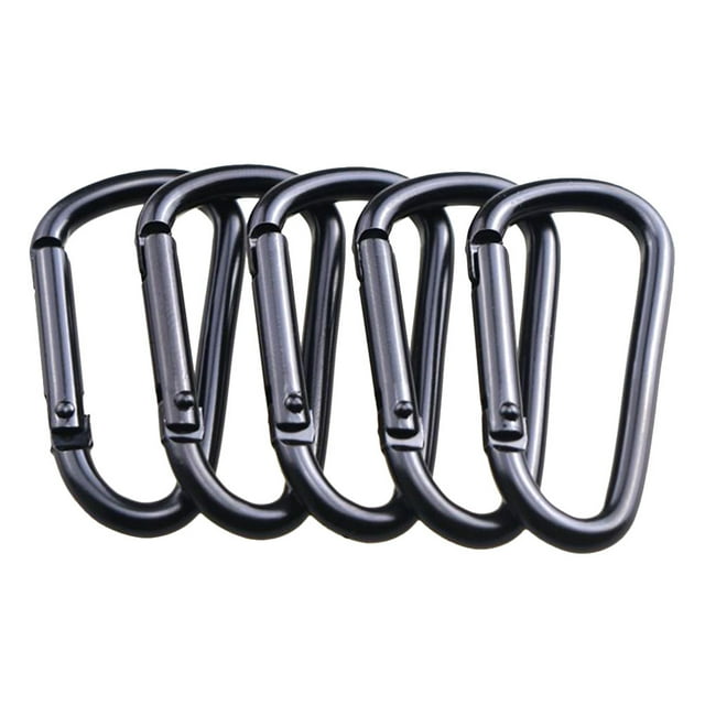 5 Pcs Climbing Carabiner Carabiners Black Key Holder Spring Hanging ...