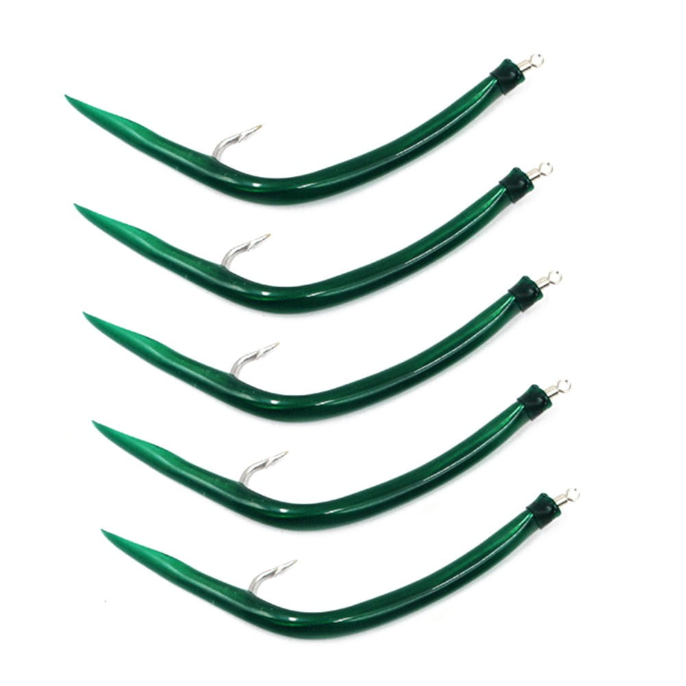 5 Pcs CodfishFishing Eel Tube Jig bait shank offset Hook Barbed Octopus ...