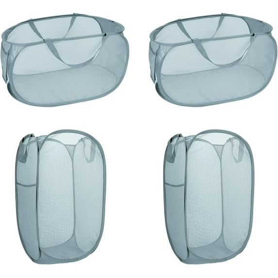 5 Pcs Collapsible Laundry Baskets Opening Laundry Hamper Foldable ...