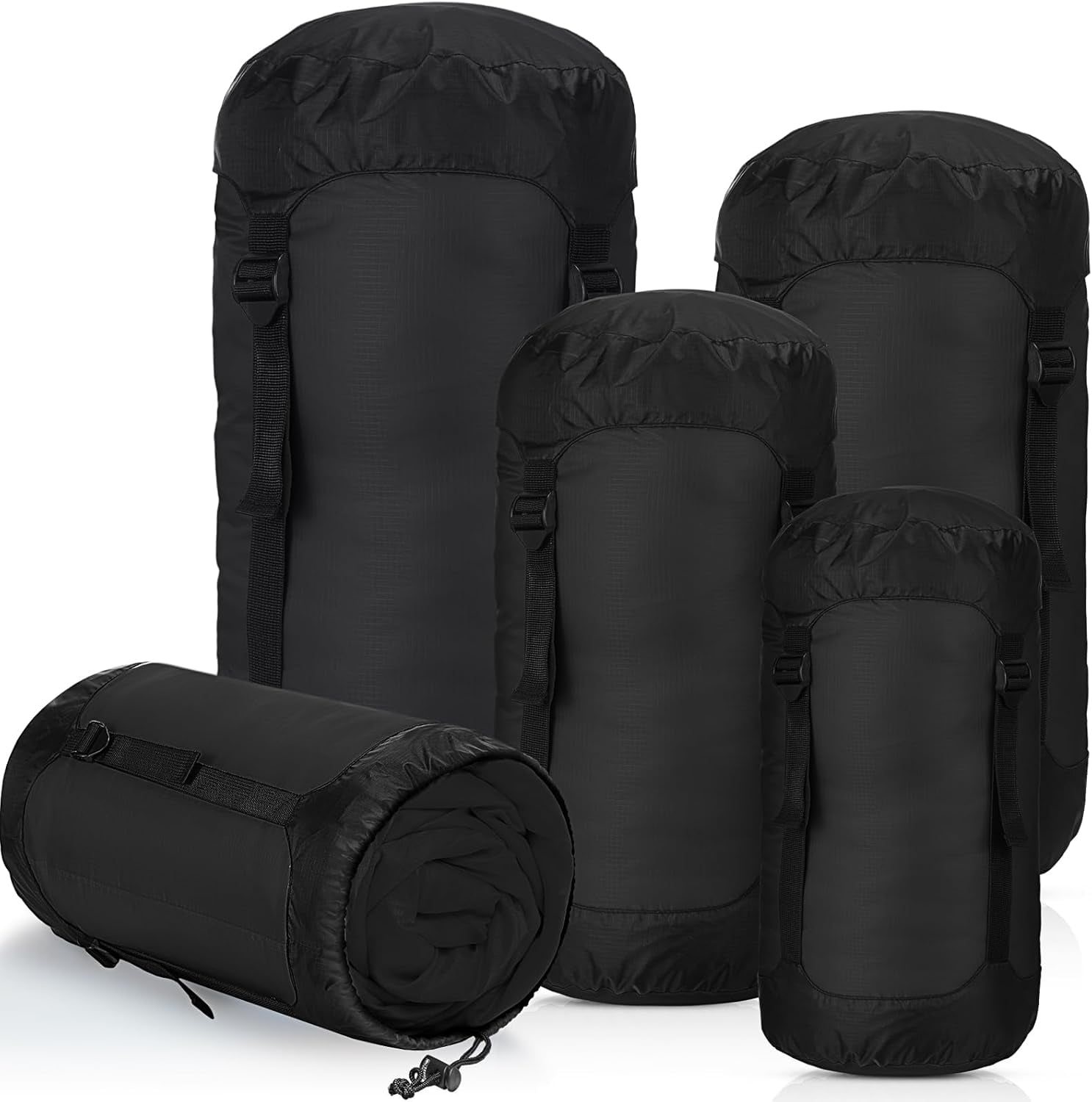 5 Pcs Compression Sacks for Backpacking 5L/10L/15L/20L/35L Camping ...