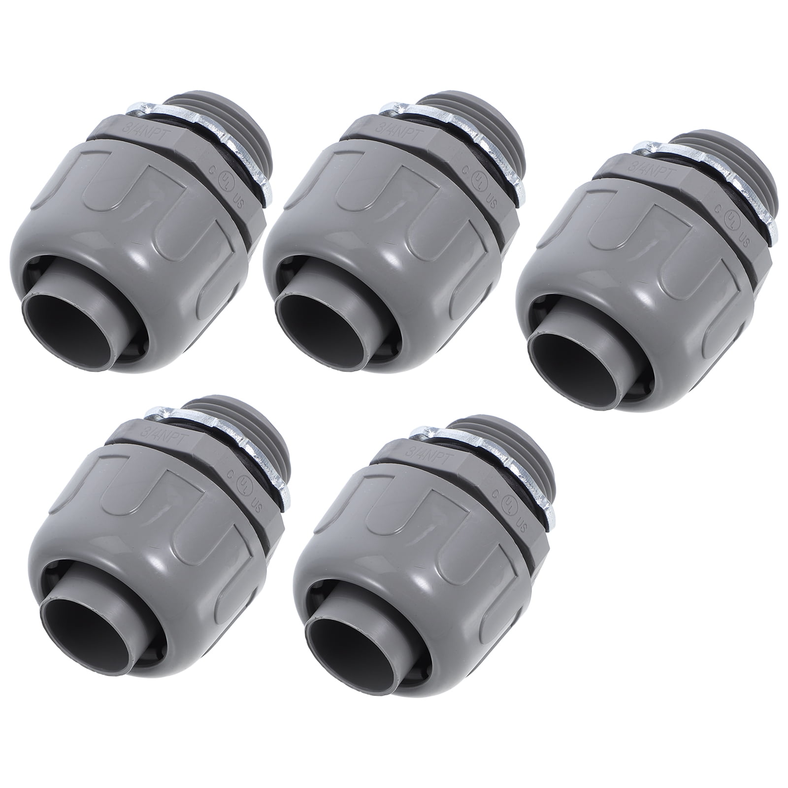 5pcs Grey PVS Straight Head Conduit Fittings for Daily Use with Secure ...