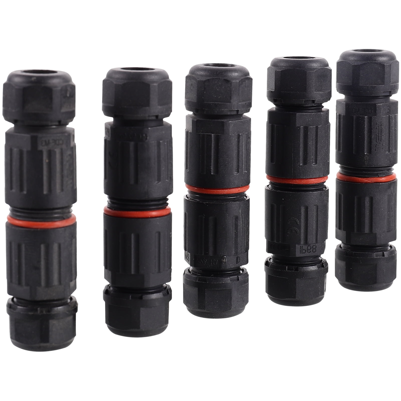 5 Pcs Connectors Screw-free Mini Waterproof Three-core Straight-through ...