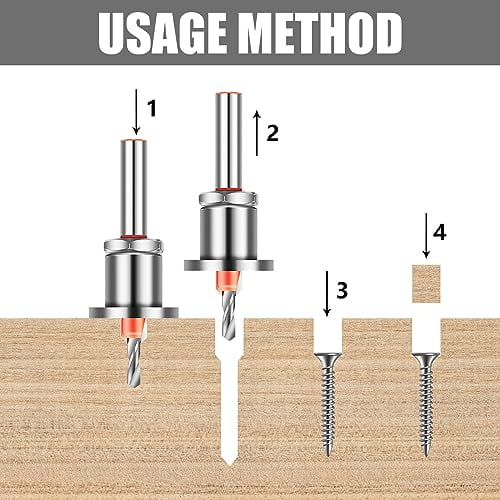 5 Pcs Countersink Drill Bit Set with 5 Wrench, Countersink Drill Bit ...