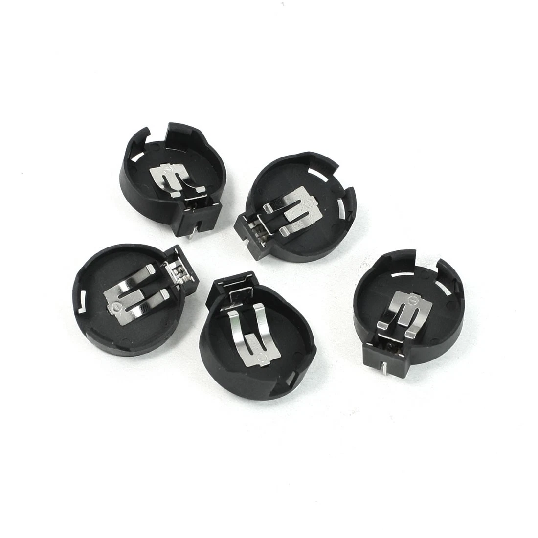 5 Pcs Cr/Lir2450 Coin Button Battery Holder Socket Black - Walmart.com