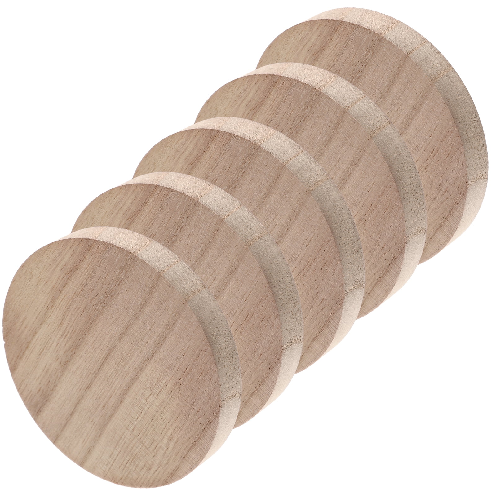 5 Pcs Crafting Wood Discs Unpainted Round Slices Wooden Plate Chips ...