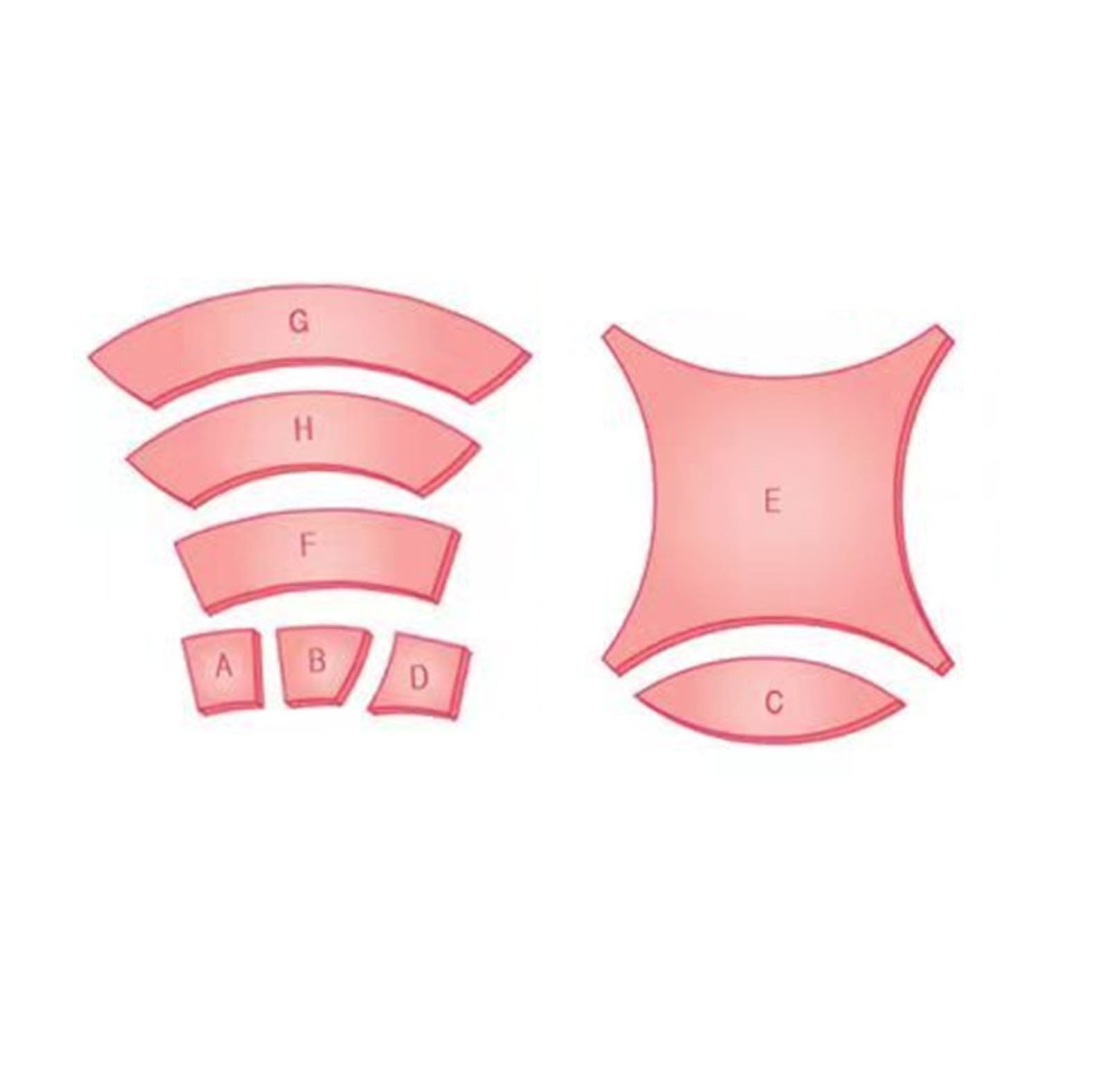 5 Pcs Crazy Fan Quilt Template Ruler Set 8PCS - Acrylic Cutting Guide ...