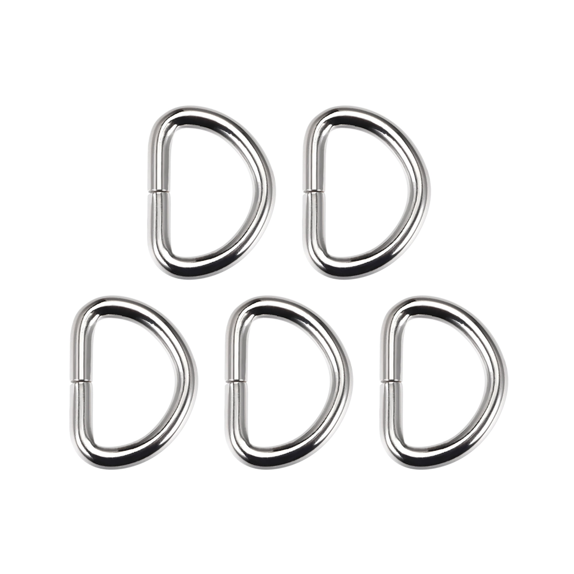 5 Pcs D Ring Buckle 1 Inch Metal SemiCircular D Ring Silver Tone for ...