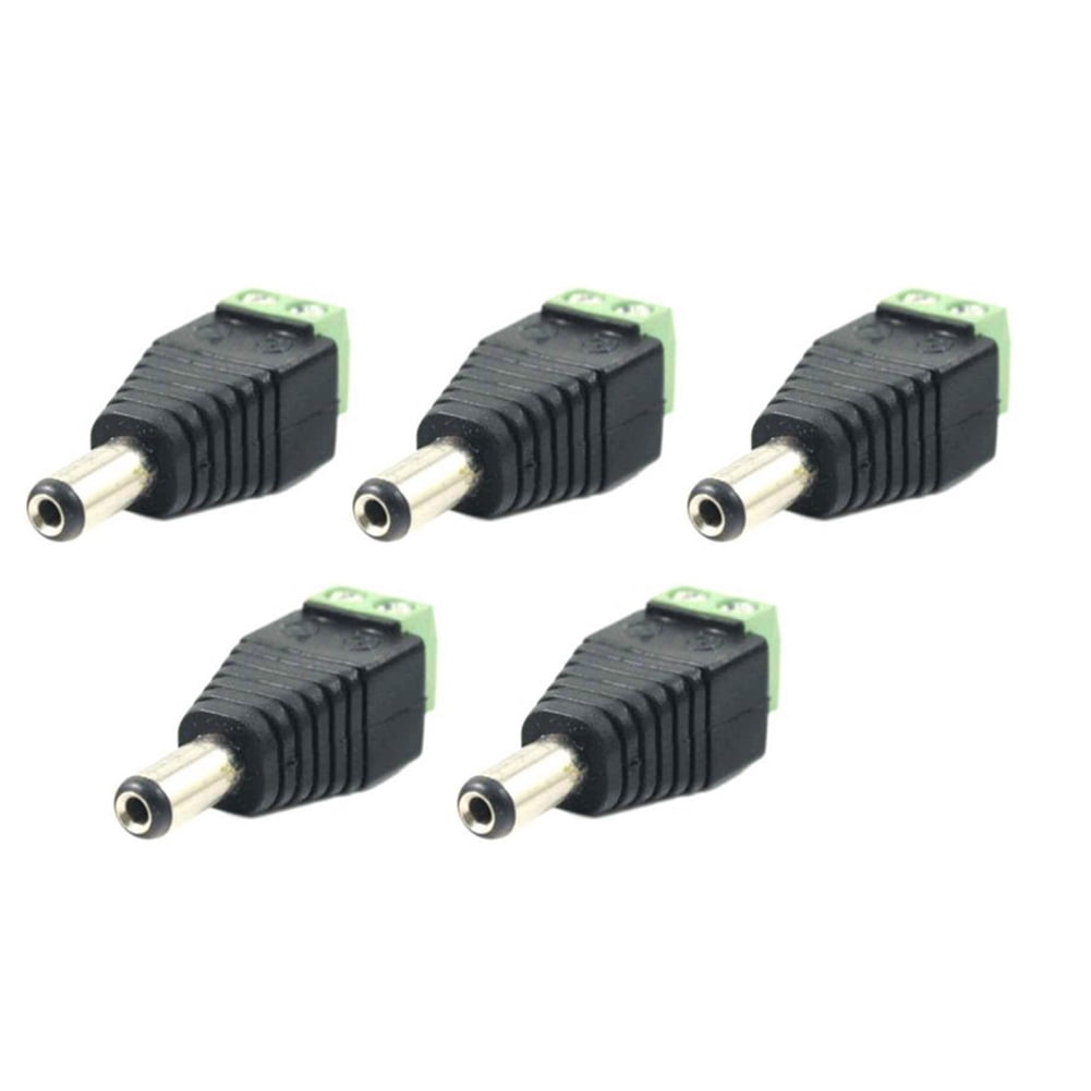 5 Pcs DC 12V Male Female Power Plug Adapter Connector for 5050 LED ...